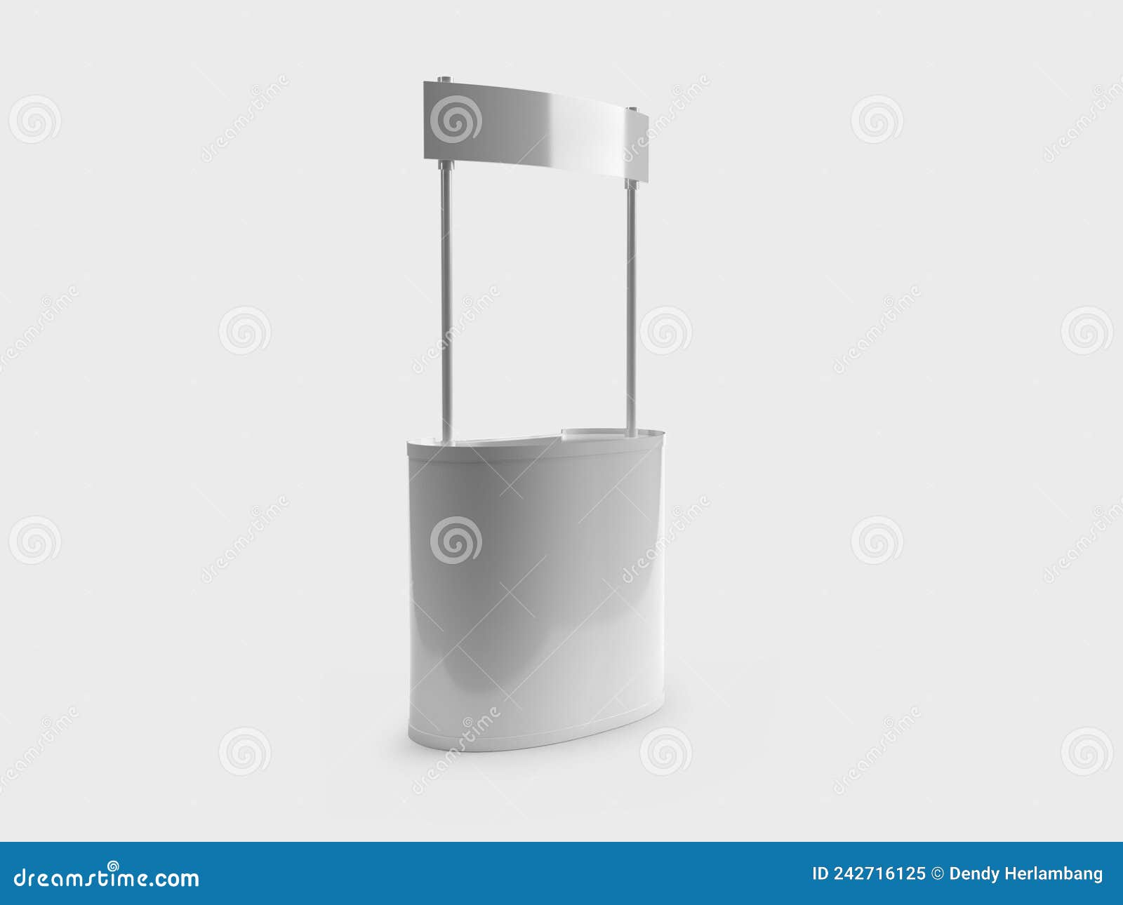 Event Desk Booth 3D Illustration Mockup Scene Stock Illustration ...