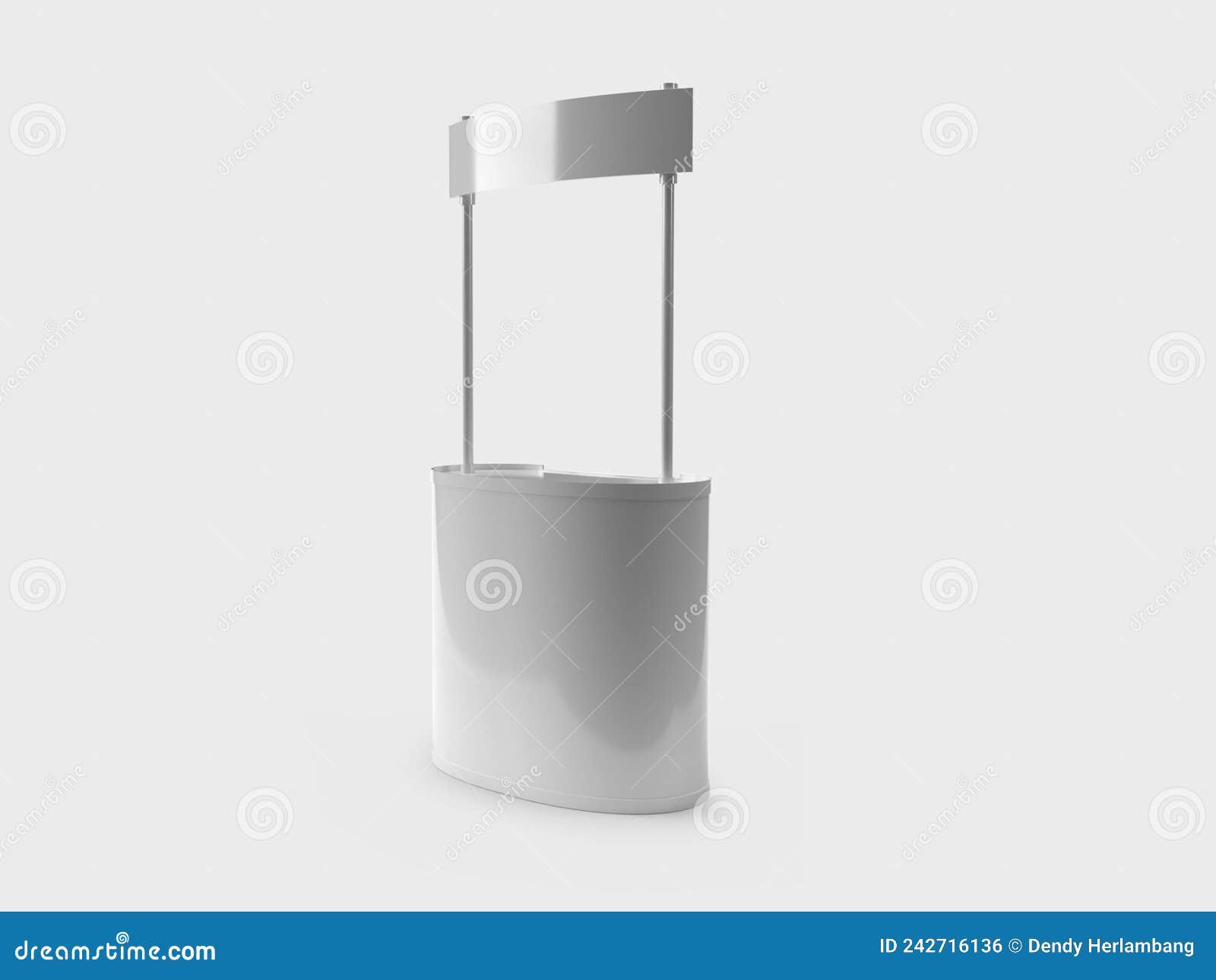 Event Desk Booth 3D Illustration Mockup Scene Stock Illustration ...