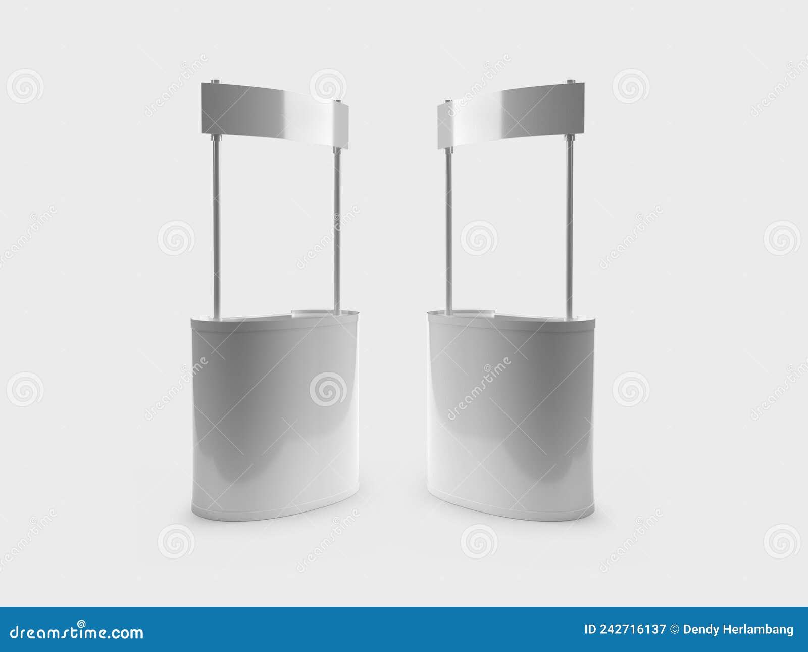 Event Desk Booth 3D Illustration Mockup Scene Stock Illustration ...
