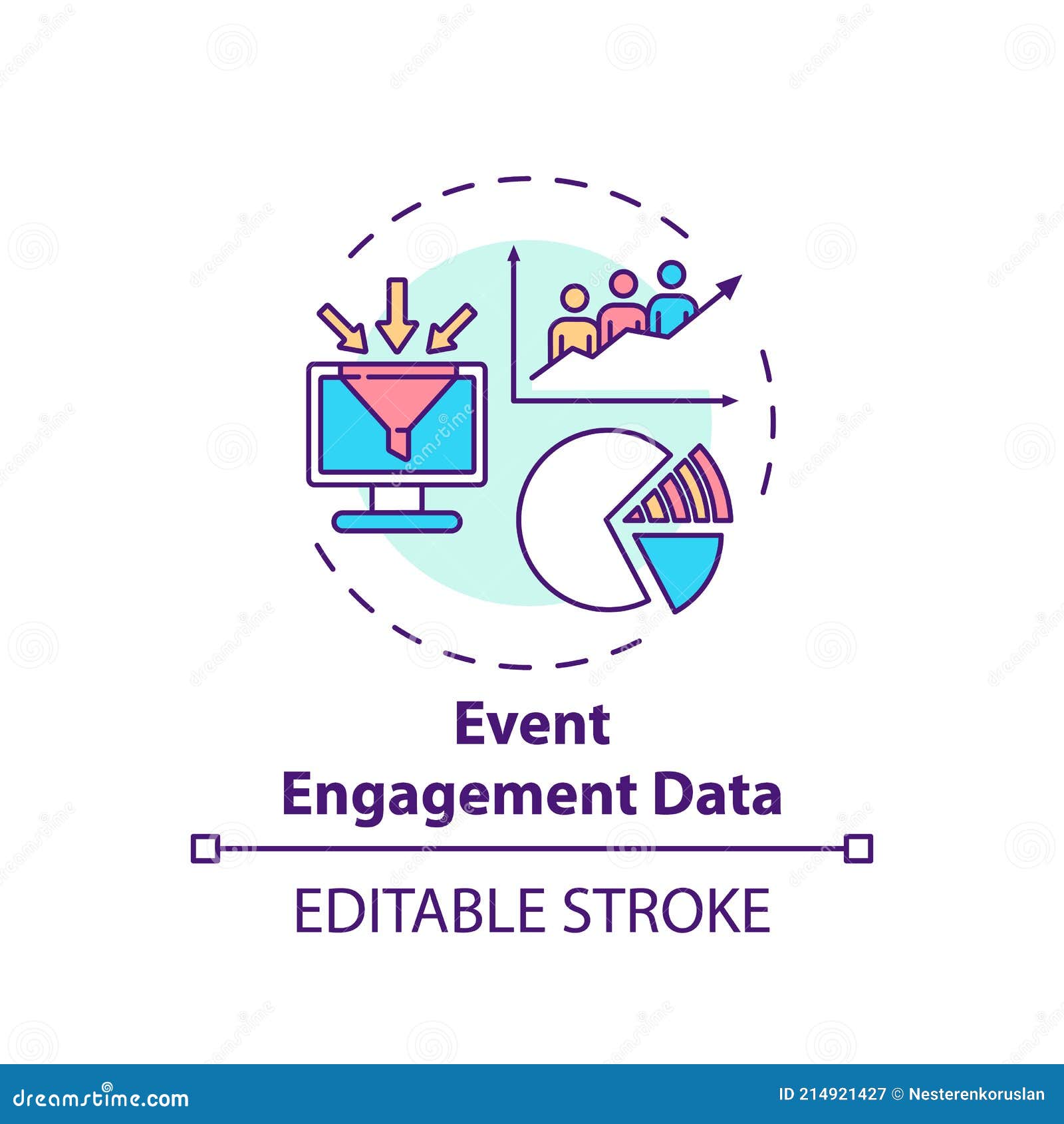 Event Engagement Data Concept Icon Stock Vector - Illustration of ...