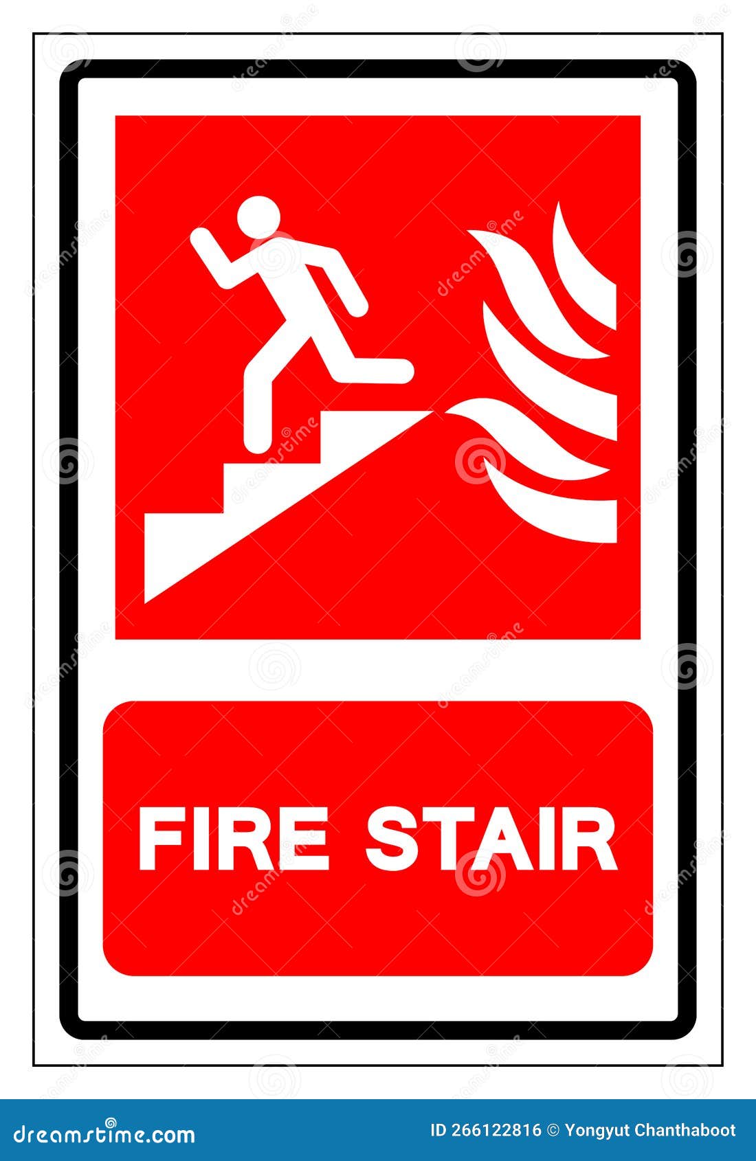 In Event of Fire Use Stair Symbol Sign, Vector Illustration, Isolate on ...