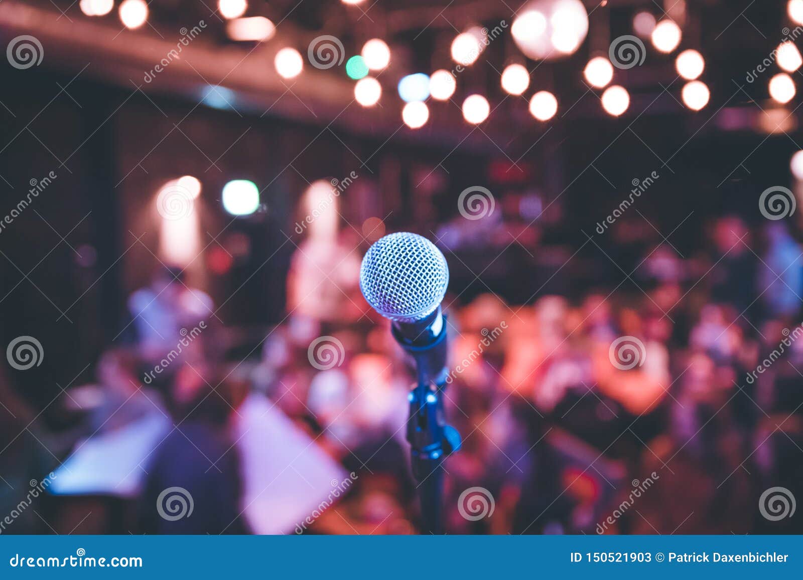 Microphone On Stage Crowd