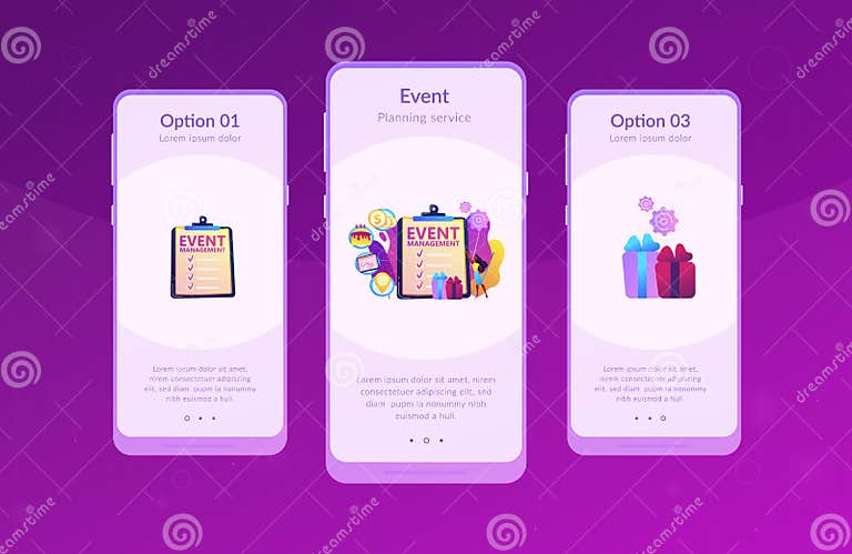 Event Management App Interface Template. Stock Vector - Illustration of ...