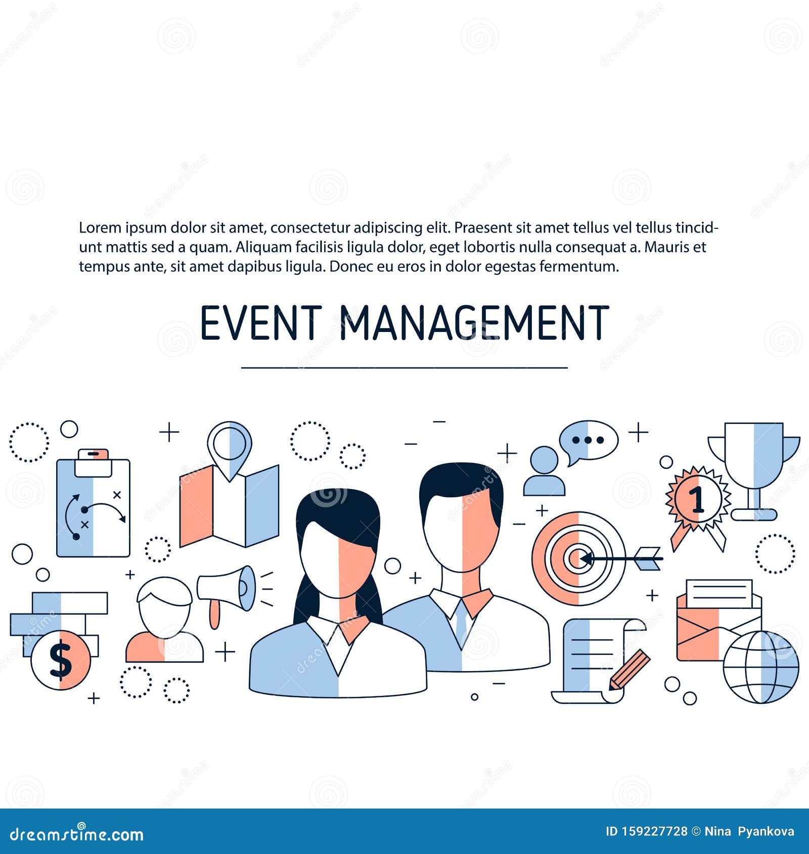 Event Management Background Stock Vector - Illustration of manager ...