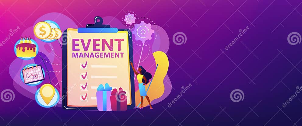 Event Management Concept Banner Header. Stock Vector - Illustration of ...