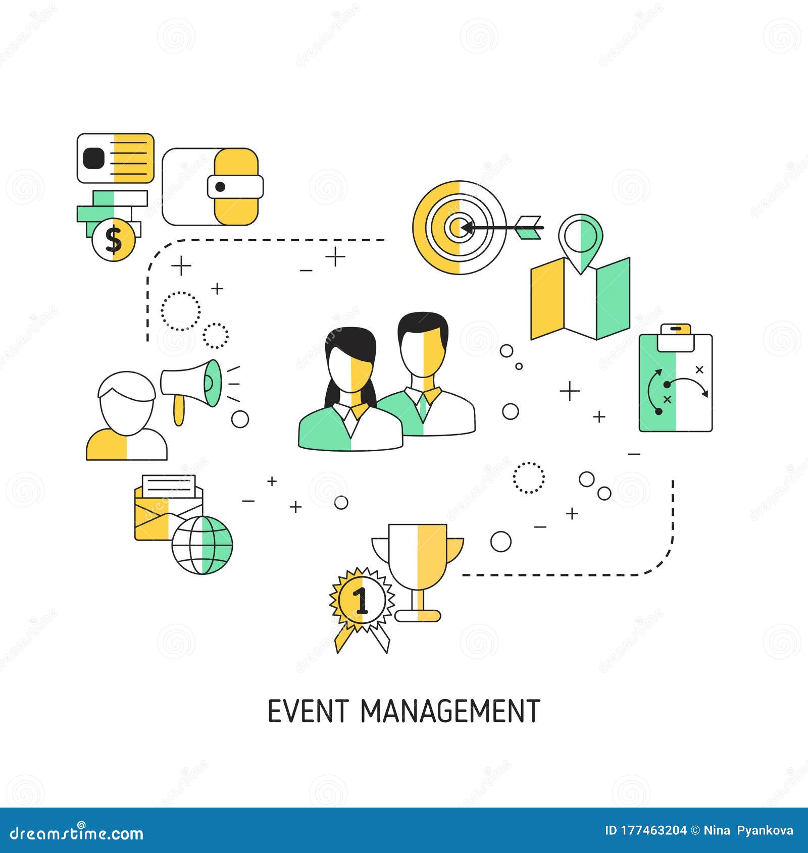 Event management concept stock vector. Illustration of global - 177463204 Event management concept stock vector. Illustration of global - 177463204