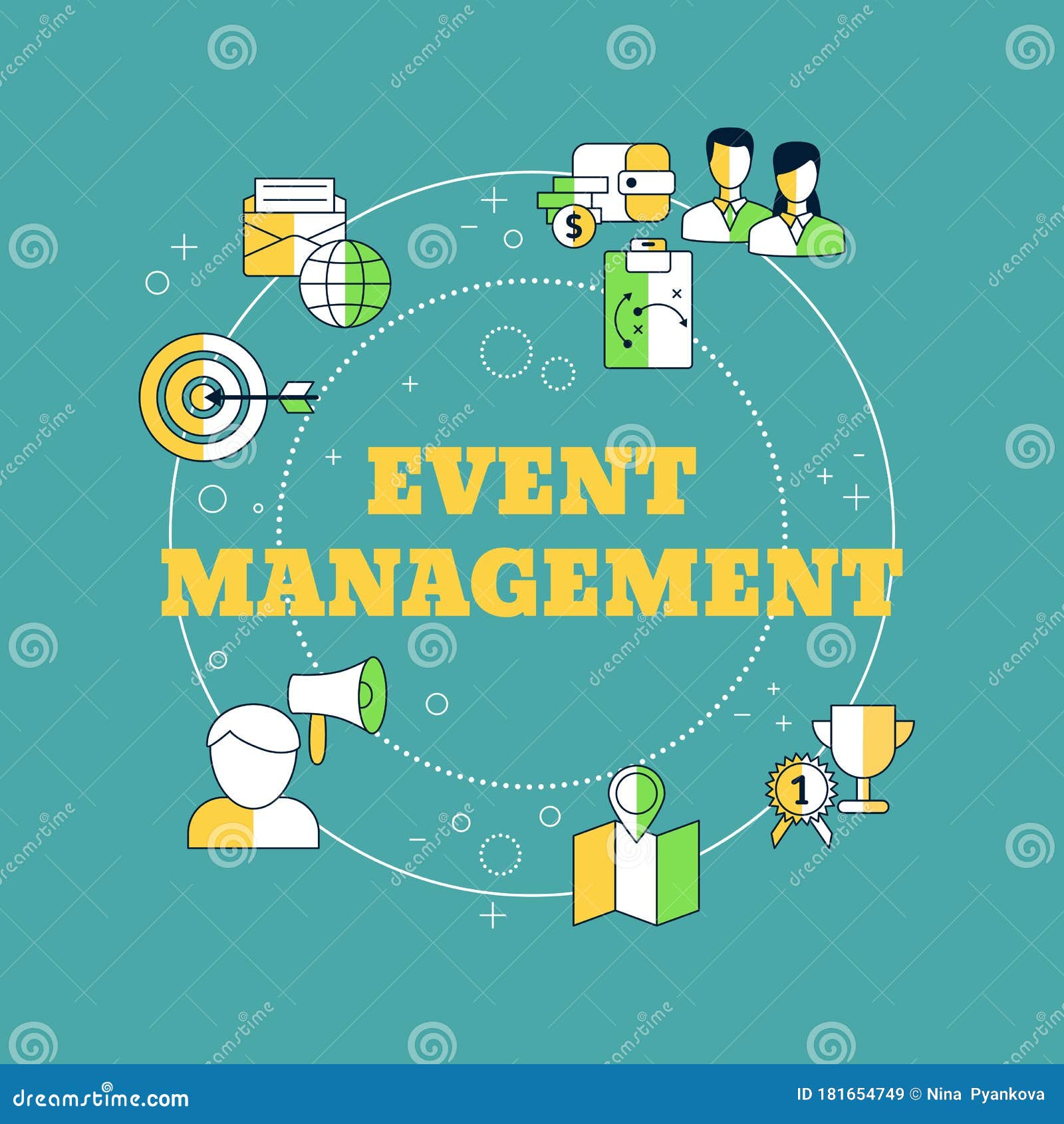Event management concept stock vector. Illustration of holiday - 181654749