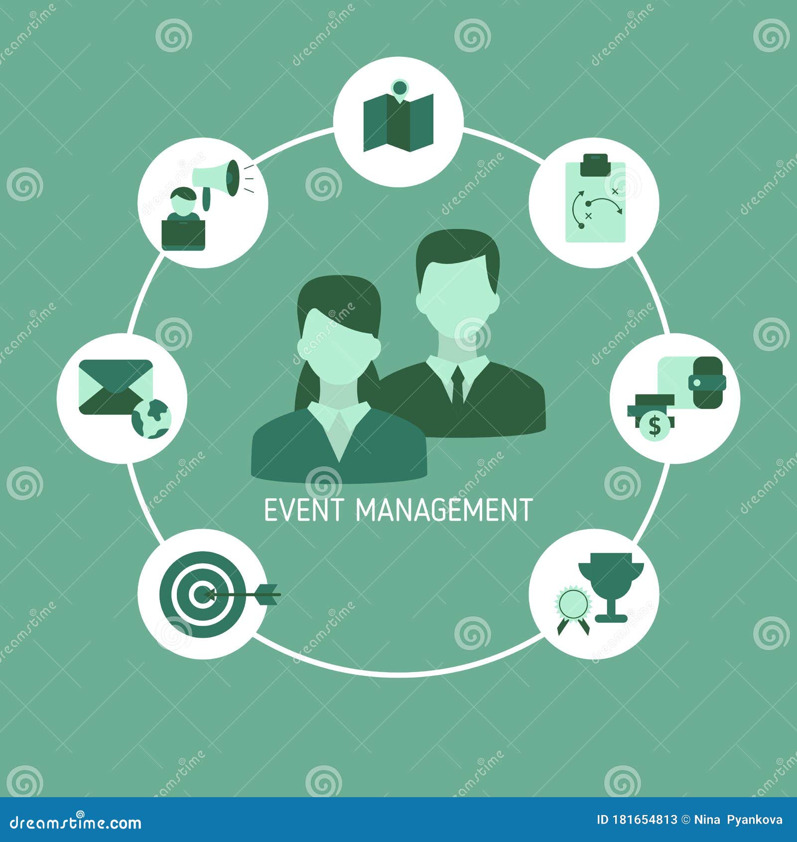 Event management concept stock vector. Illustration of conventions ...