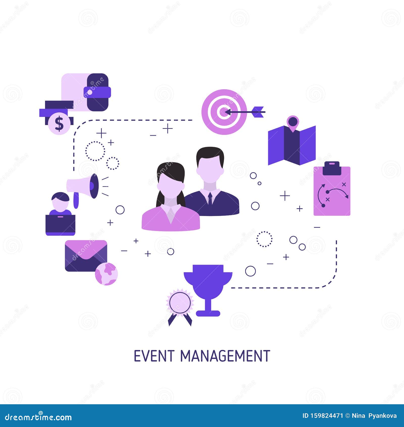 Event management concept stock vector. Illustration of design - 159824471