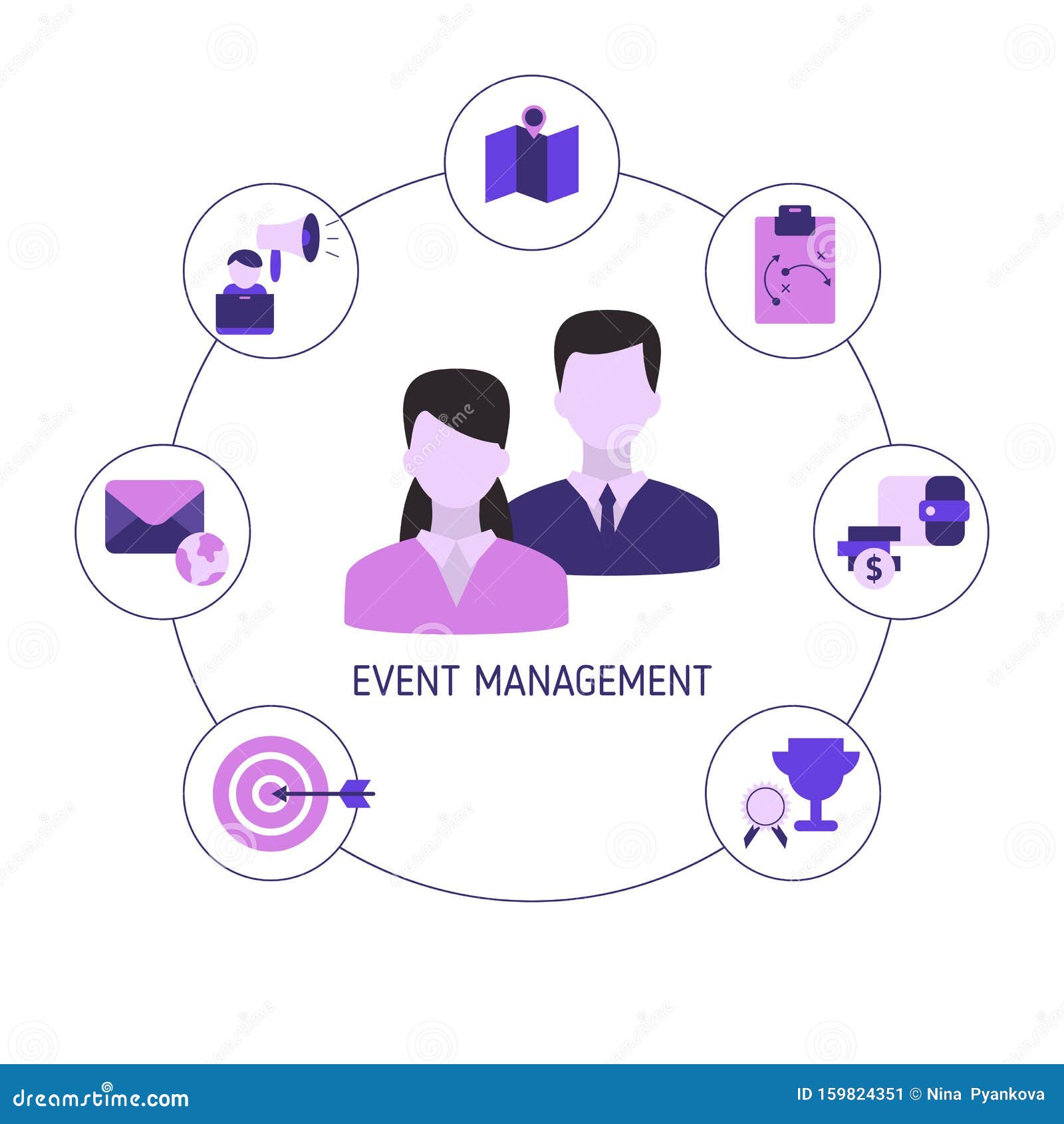 Event management concept stock vector. Illustration of meeting - 159824351