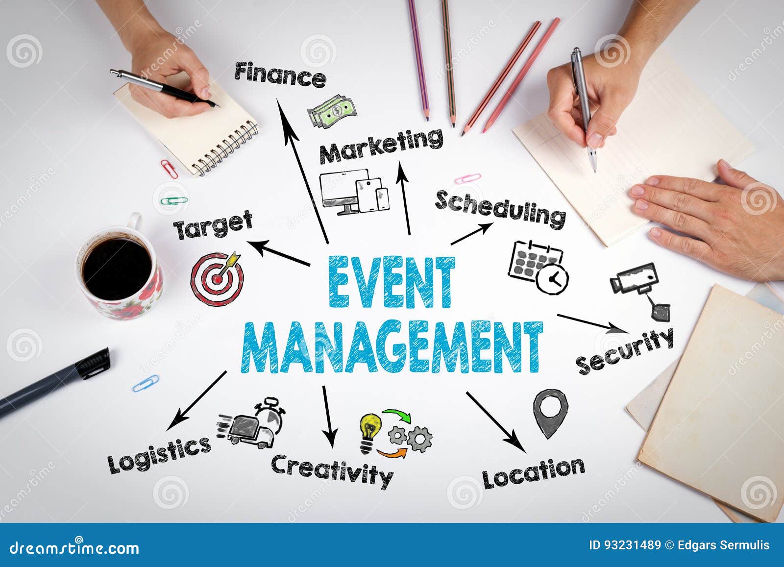 Event Management Concept. the Meeting at the White Office Table Stock ...