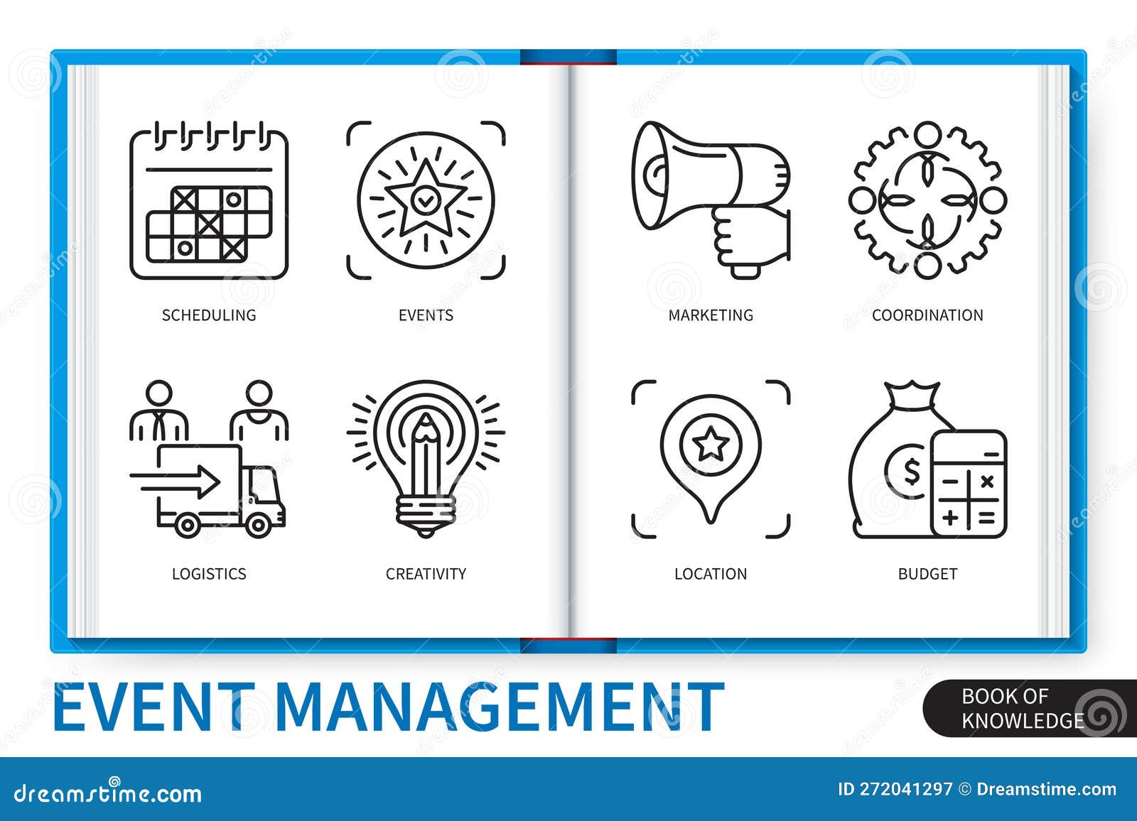 Event Management Infographics Linear Elements Set Stock Illustration ...