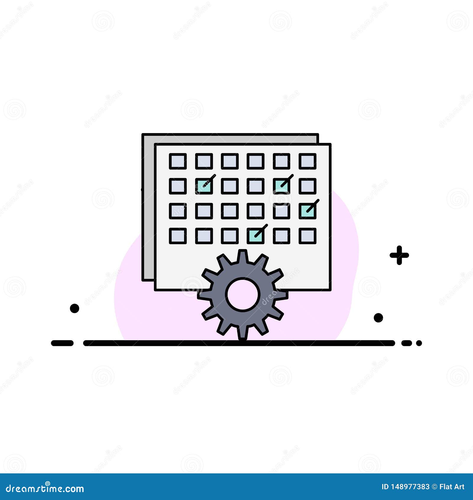 Event, Management, Processing, Schedule, Timing Flat Color Icon Vector ...