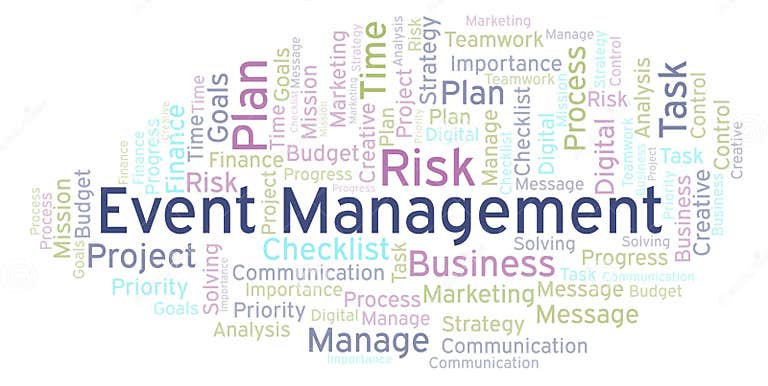 Event Management Word Cloud, Made with Text only. Stock Illustration ...
