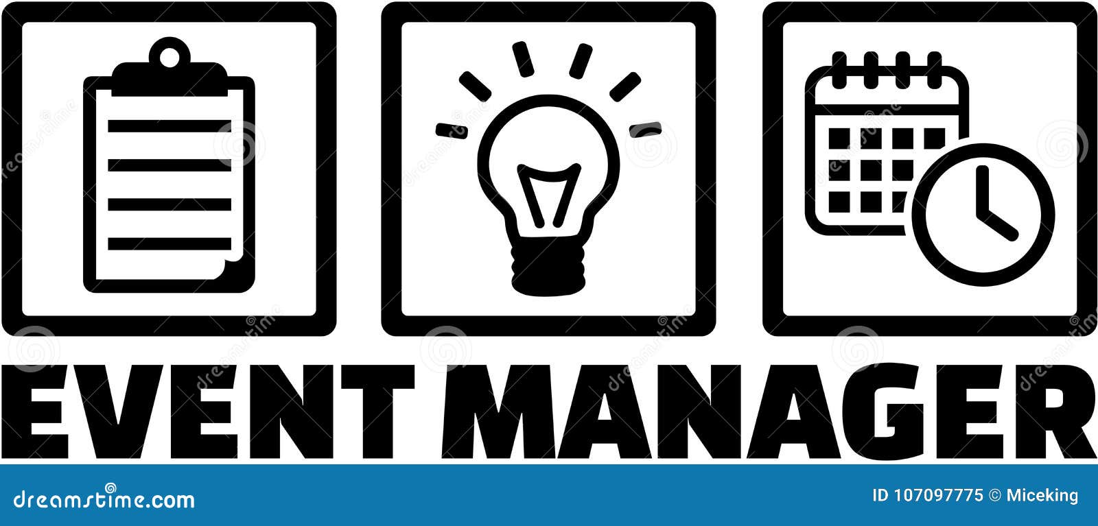 Event Manager Word with Icons Stock Vector - Illustration of seminar ...