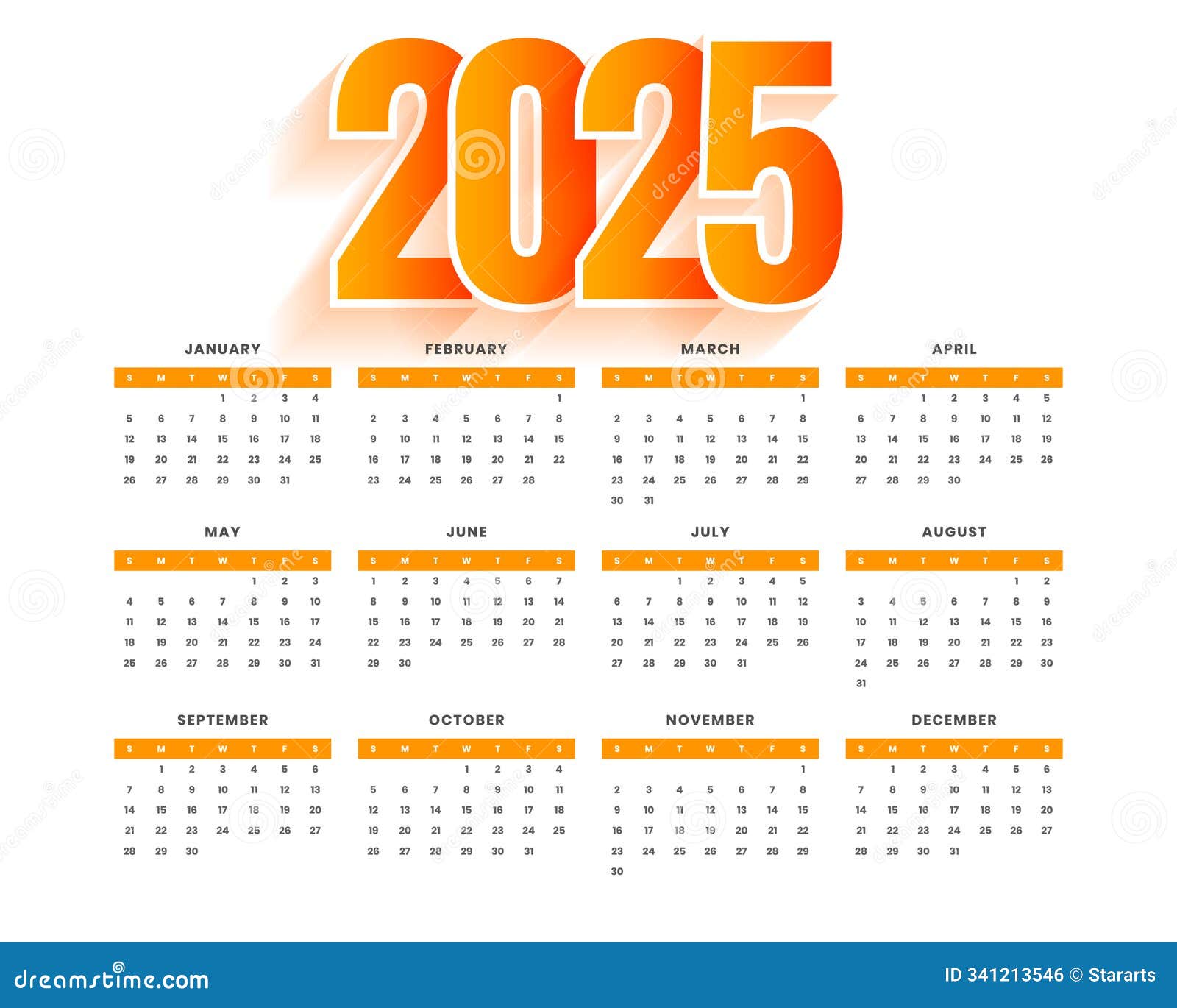 2025 Event Planner Calendar Template in Modern Style Stock Vector ...