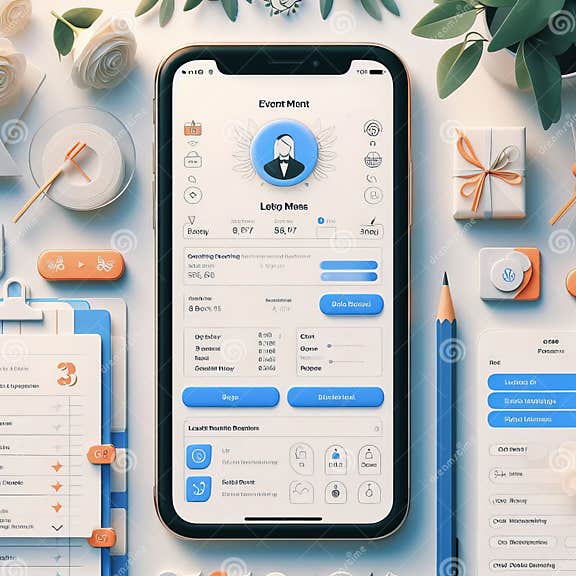 Event Planning App Interface with Guest List, RSVPs, and Event Stock ...