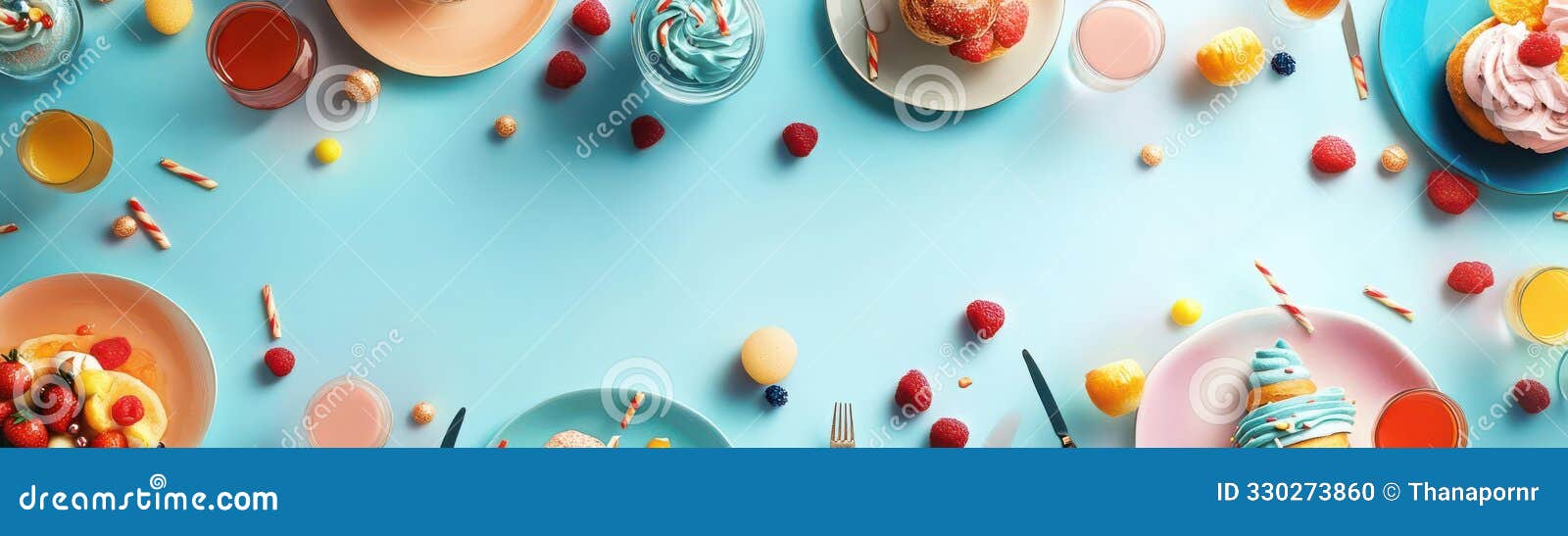 Event Planning Flat Design Top View Party Cartoon Drawing Split ...