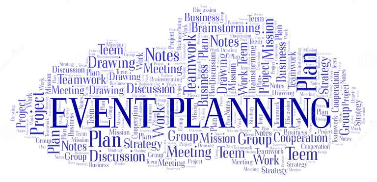 Event Planning word cloud. stock illustration. Illustration of isolated ...