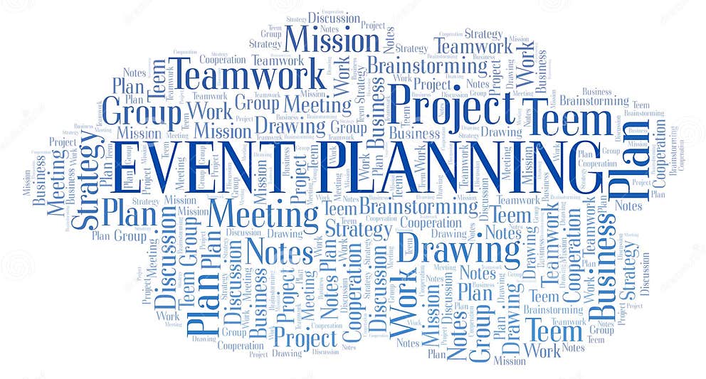 Event Planning word cloud. stock illustration. Illustration of fonts ...