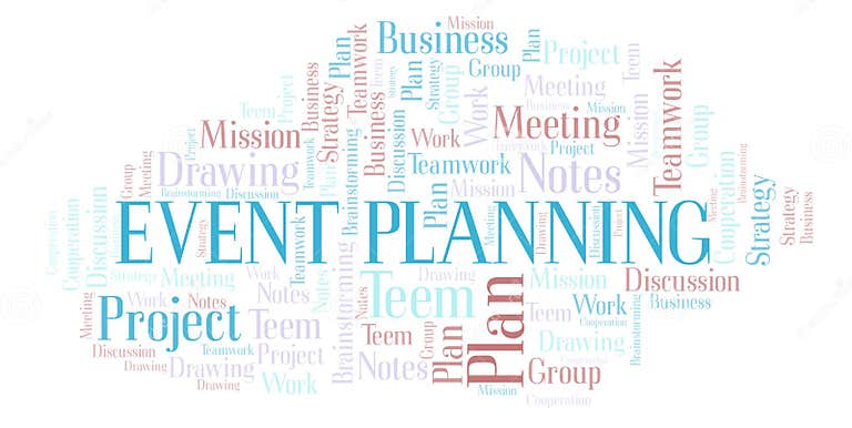 Event Planning word cloud stock illustration. Illustration of bubble ...