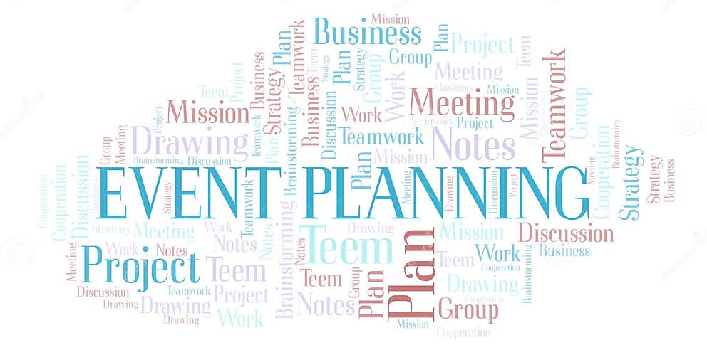 Event Planning word cloud stock illustration. Illustration of bubble ...