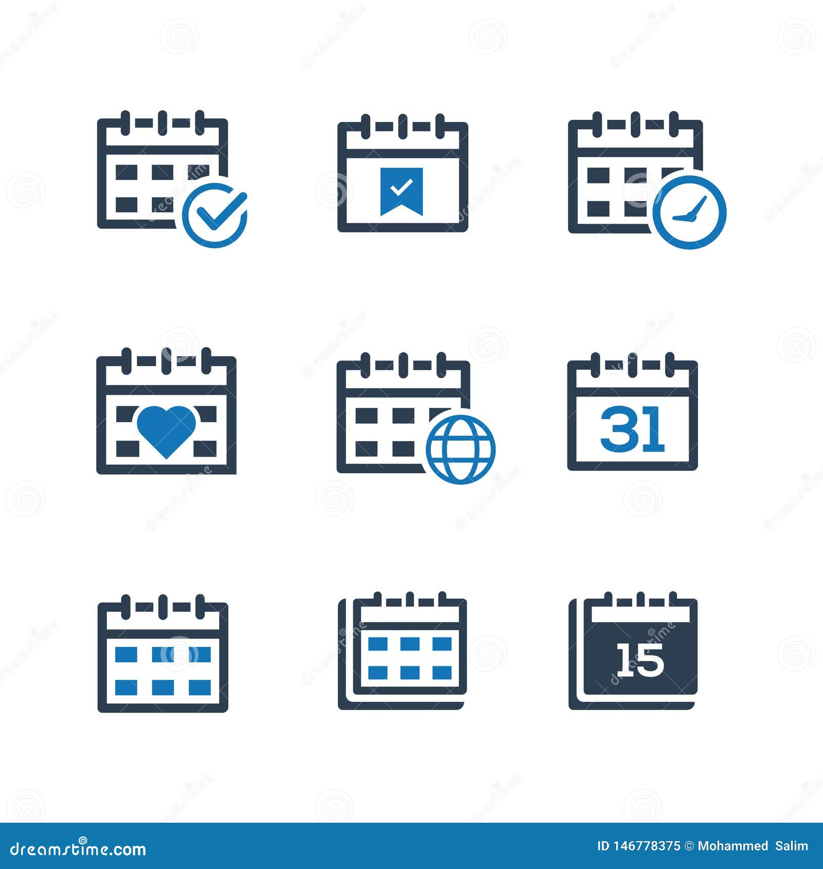 Event Schedule Calendar Icon Blue Version Stock Vector - Illustration ...