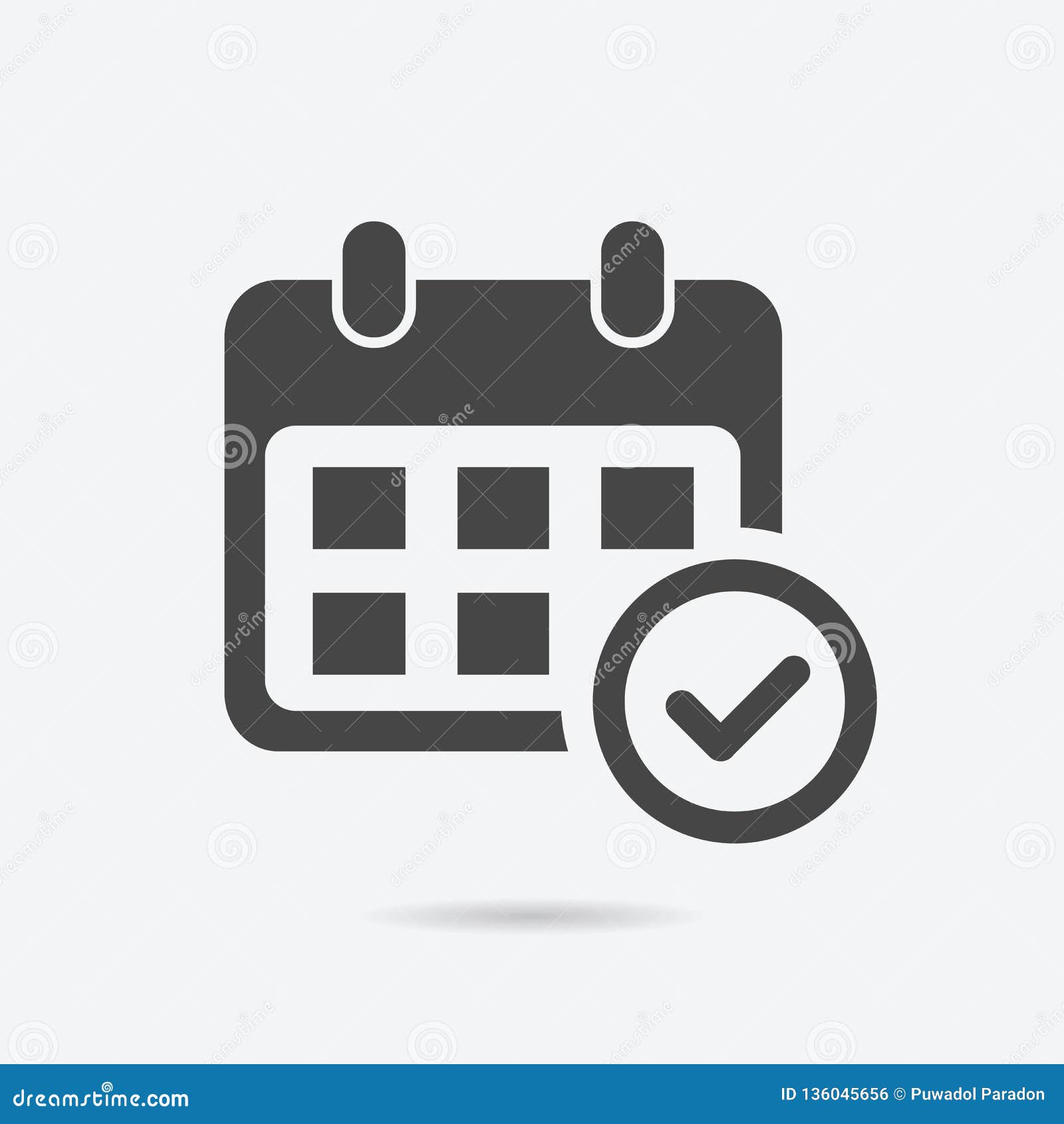 Event Schedule Icon Flat Style Stock Vector - Illustration of checkmark ...