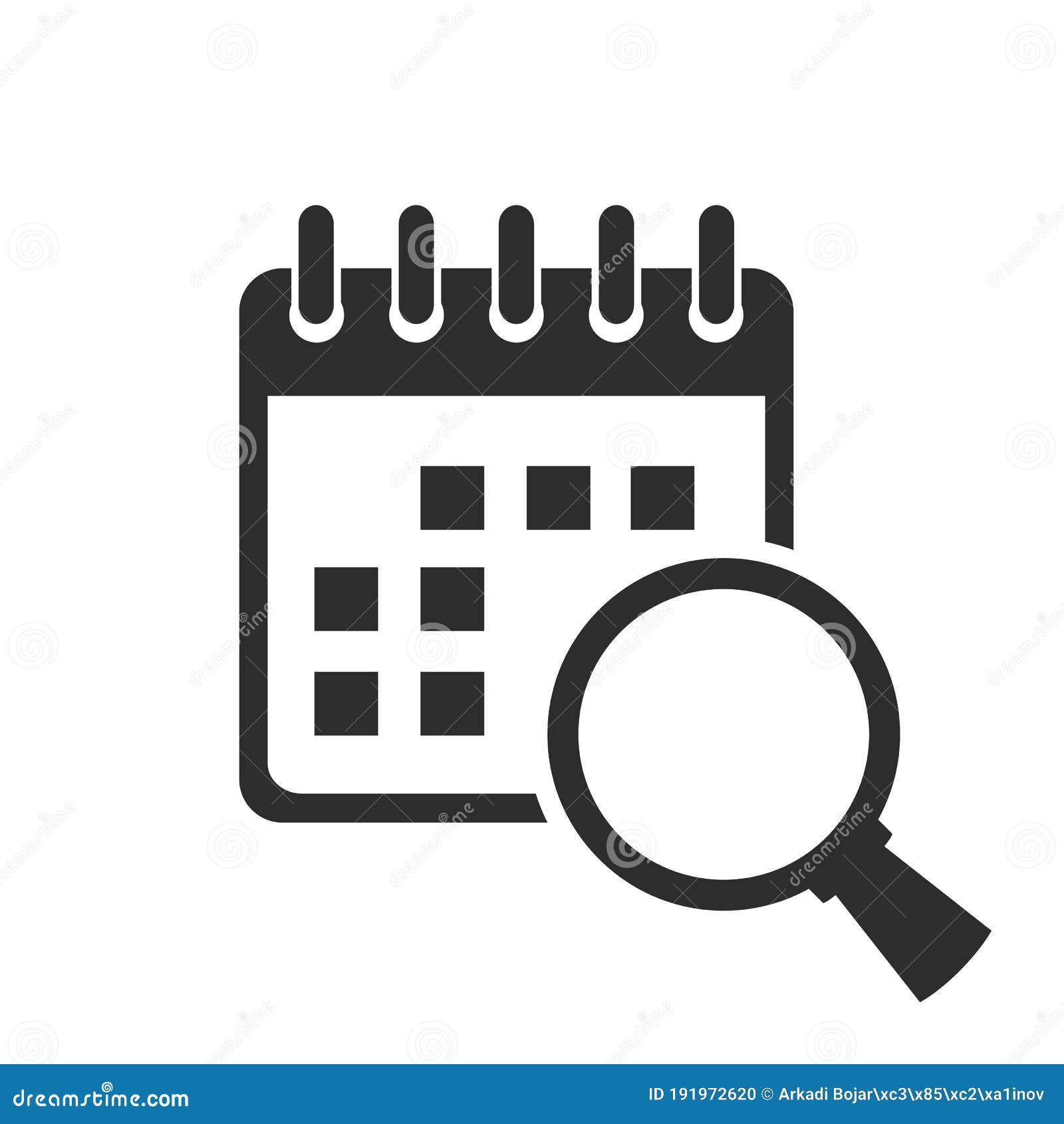 Event Search in Calendar Vector Icon Stock Vector - Illustration of ...