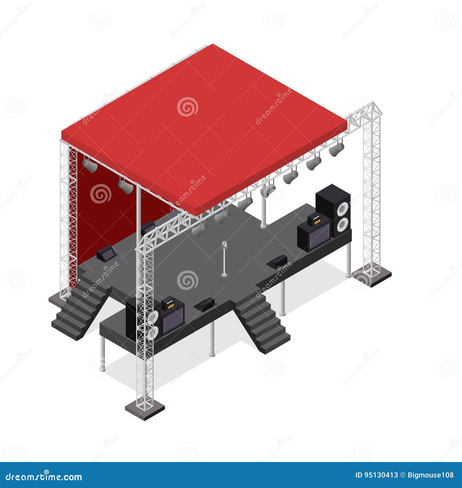 Event Stage Podium Construction Isometric View. Vector Stock Vector ...
