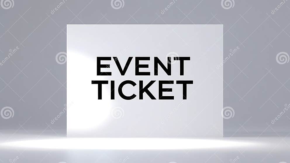 Event Ticket Displayed on a Simple Background with Bold Text Stock ...