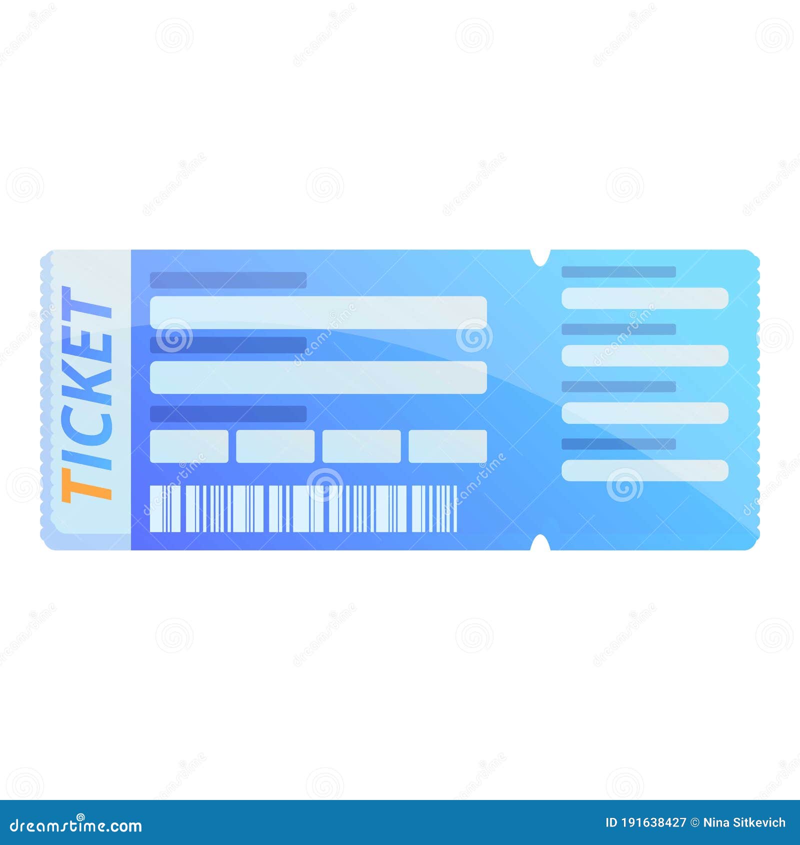 Event Ticket Icon, Cartoon Style Stock Vector - Illustration of ...