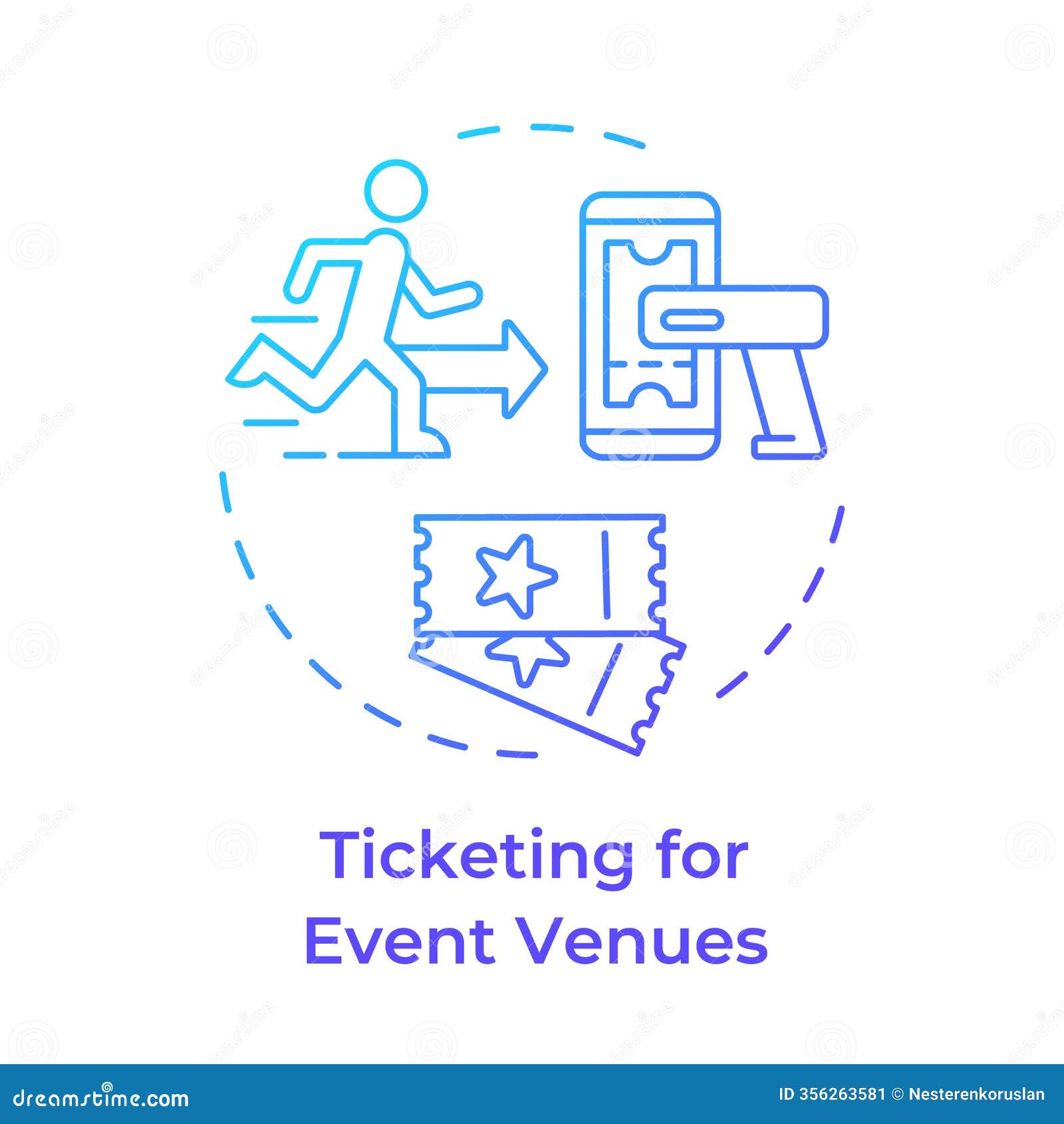 Event Venues Ticketing Blue Gradient Concept Icon Stock Vector ...