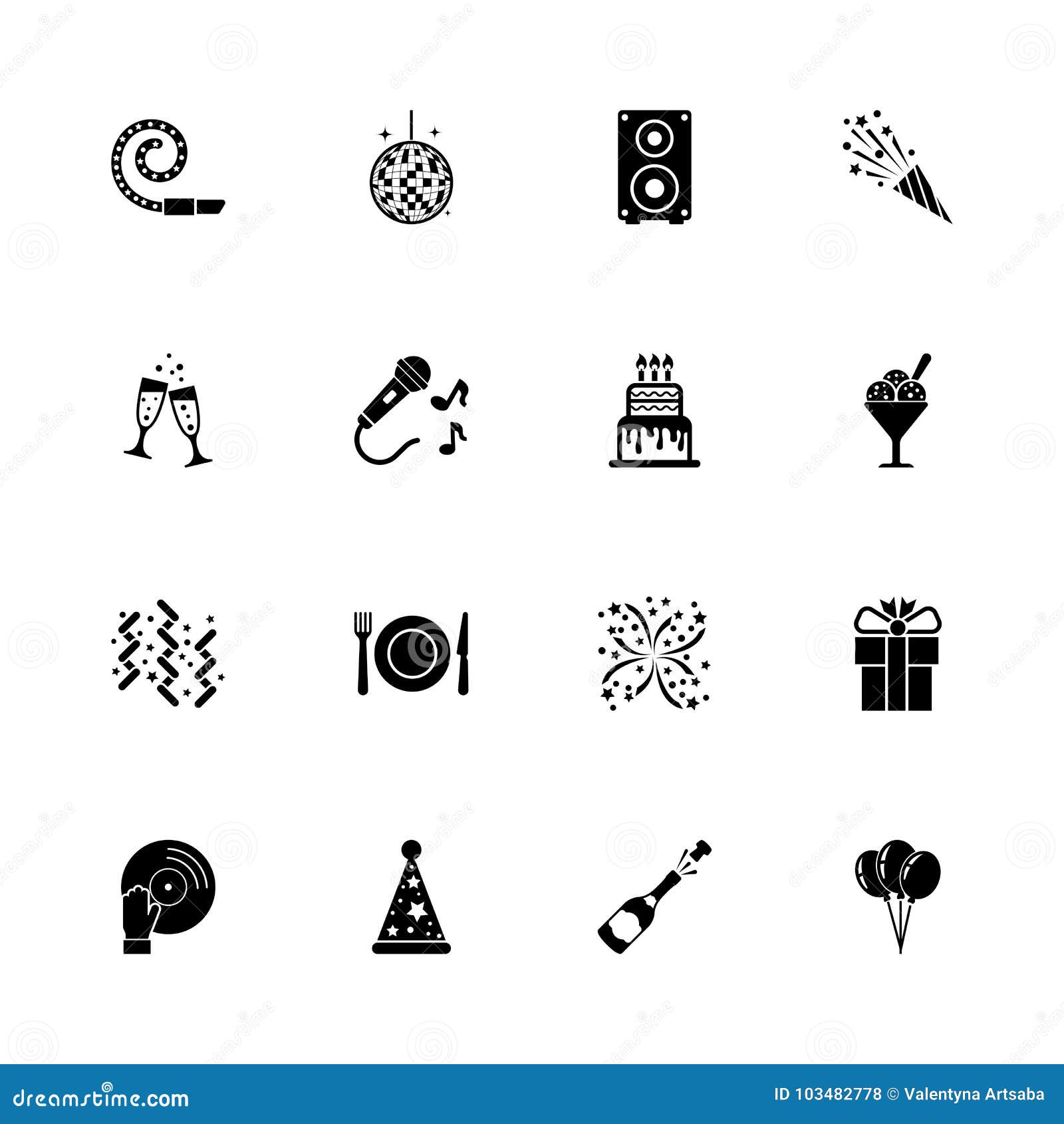 Eventos - Iconos Planos Del Vector Ilustración del Vector - Ilustración ...