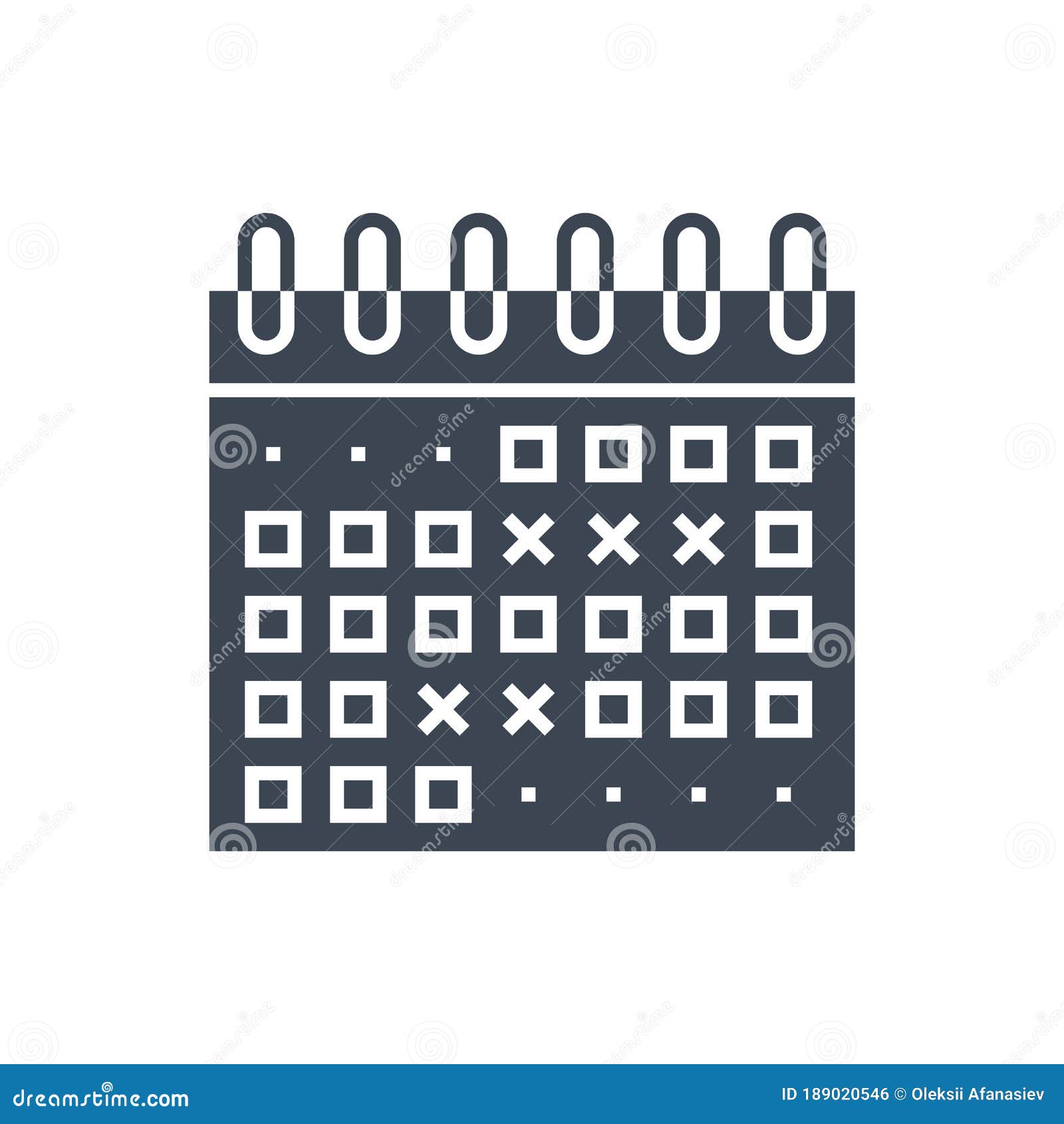 Events Calendar Vector Glyph Icon Stock Vector - Illustration of frame ...