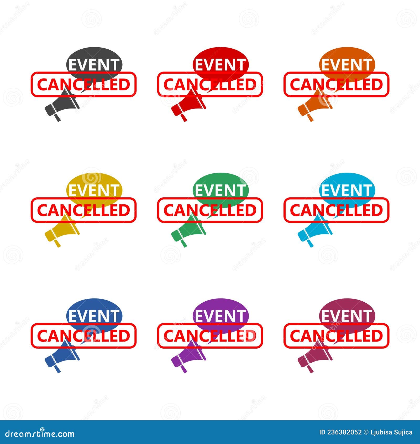 Events Cancellation Icon Isolated on White Background Stock Vector ...