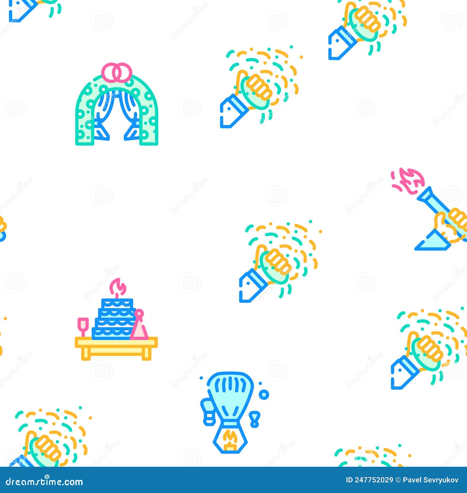 Events and Festival Vector Seamless Pattern Stock Vector - Illustration ...