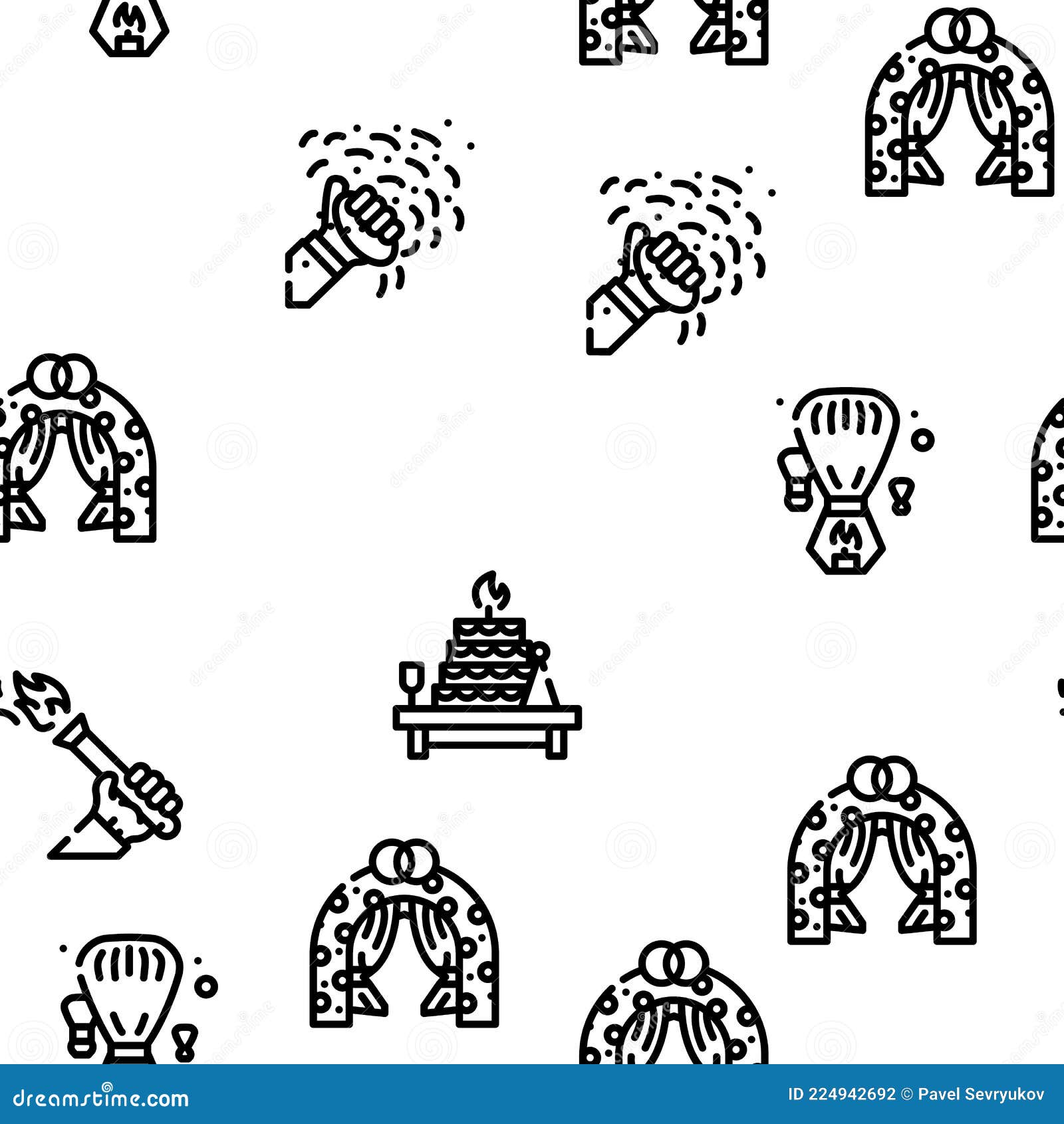 Events and Festival Vector Seamless Pattern Stock Vector - Illustration ...