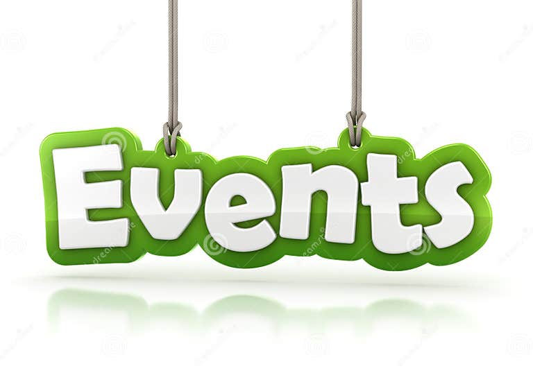 Events Green Word Text on White Background Stock Illustration ...