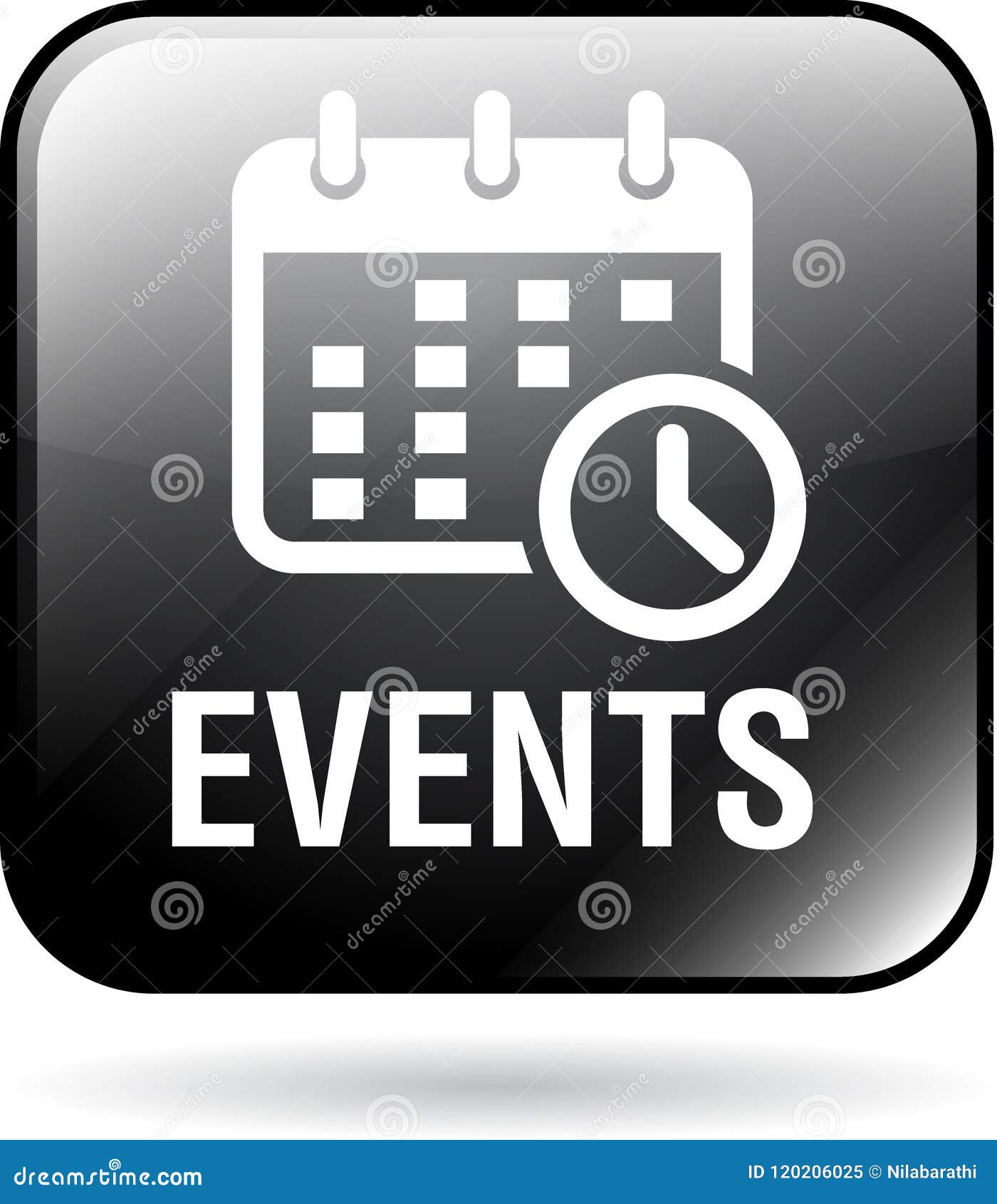 Events icon web button stock illustration. Illustration of date - 120206025