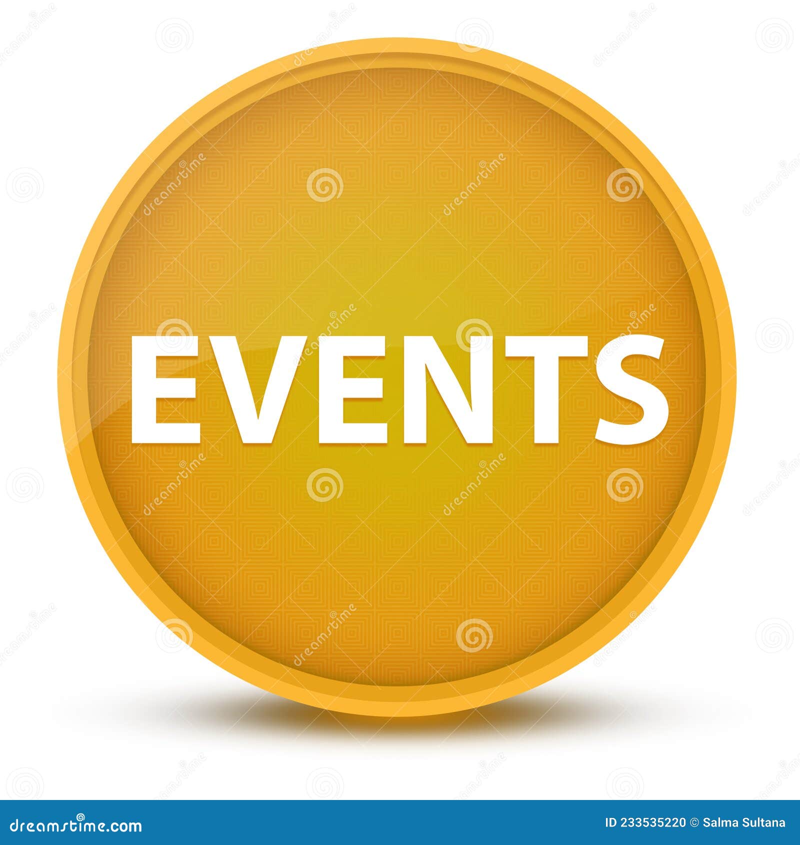 Events Luxurious Glossy Yellow Round Button Abstract Stock Illustration ...