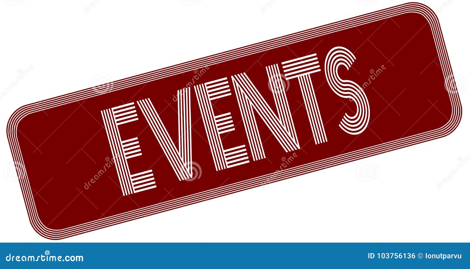 EVENTS on red label. stock illustration. Illustration of poster - 103756136