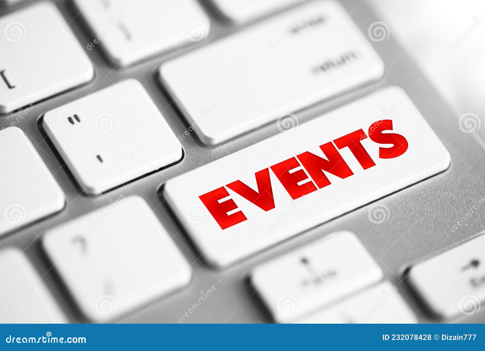 Events Text Button on Keyboard, Concept Background Stock Photo - Image ...