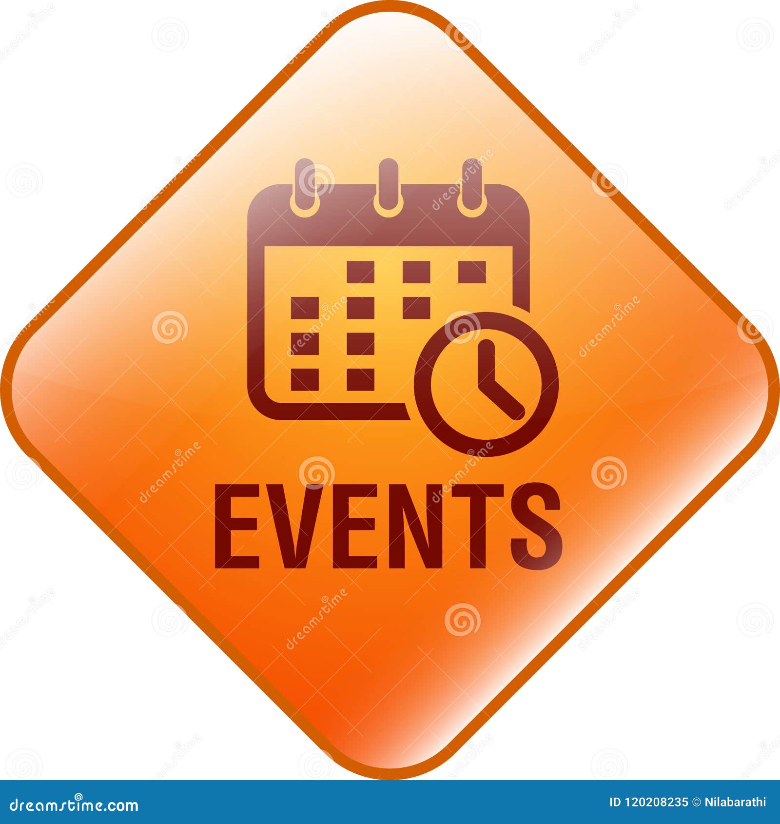 Events icon web button stock illustration. Illustration of calendar ...
