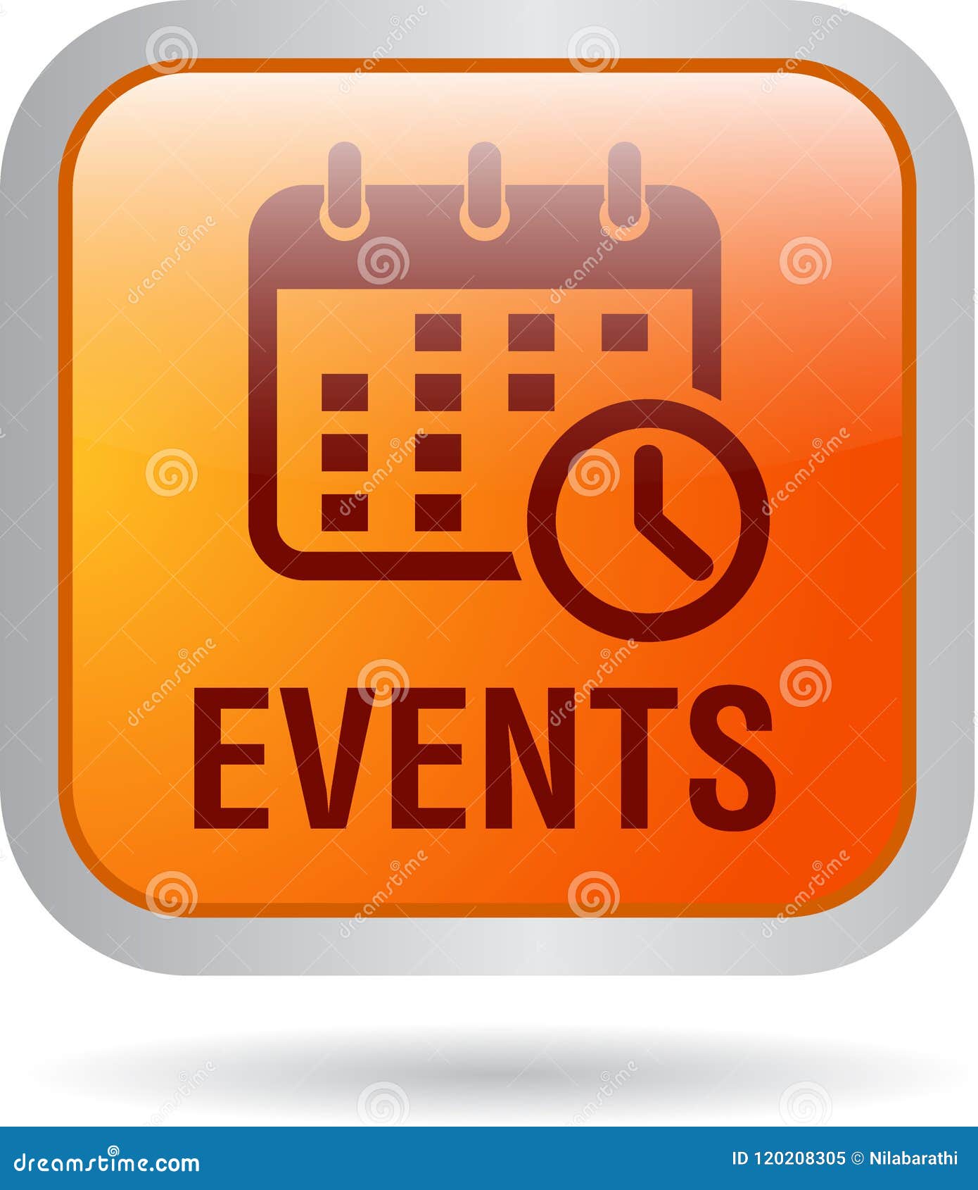 Events icon web button stock illustration. Illustration of event ...