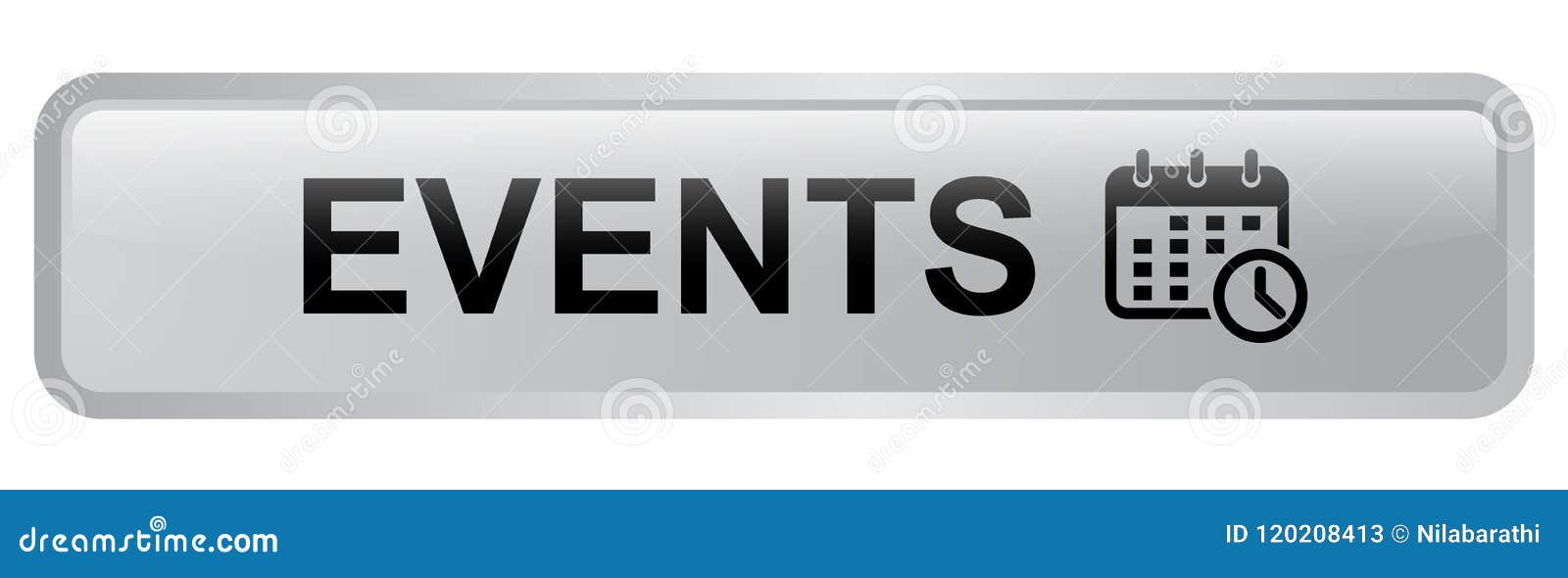 Events icon web button stock illustration. Illustration of clock ...
