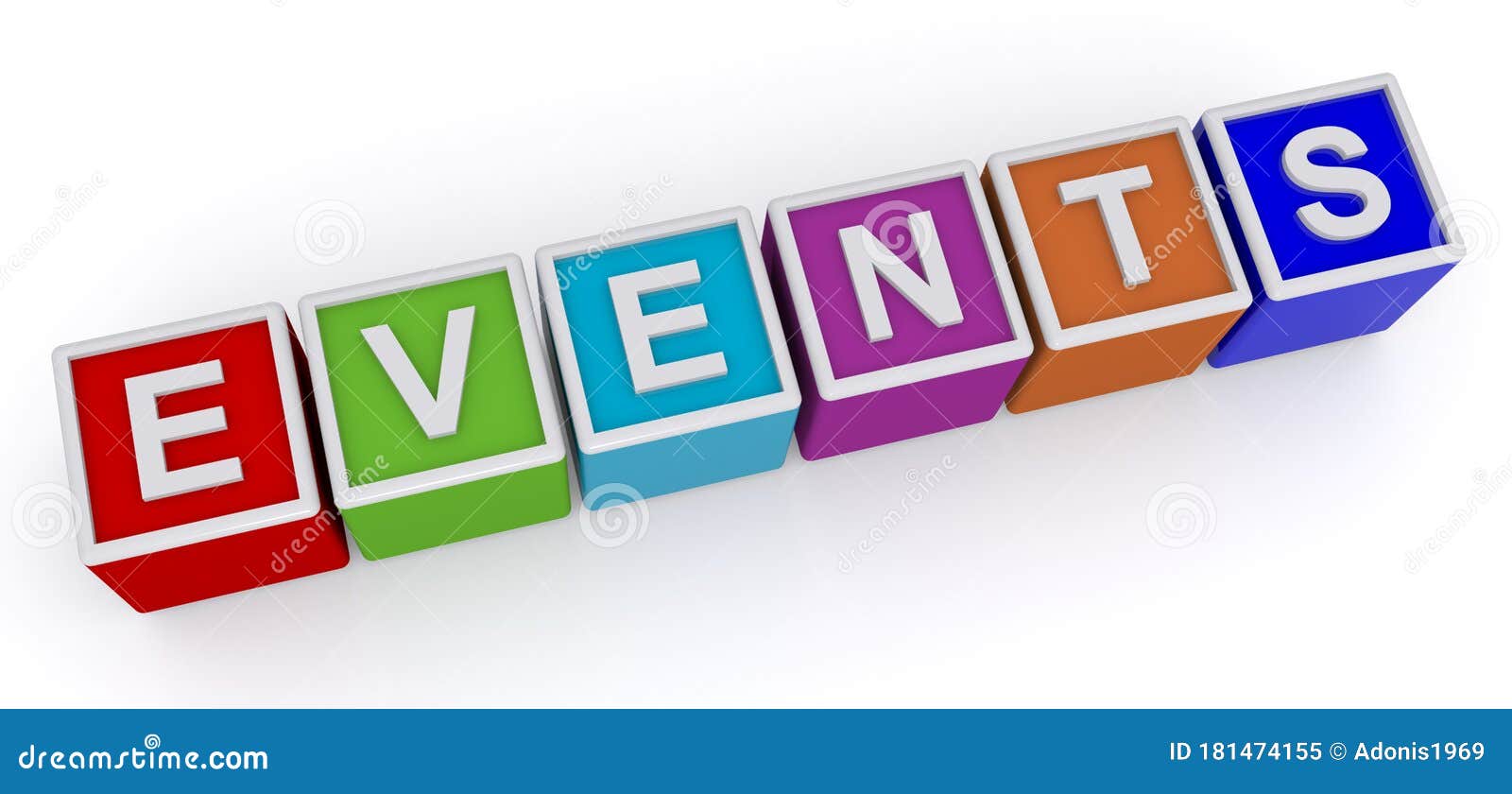 Events word block stock illustration. Illustration of breaking - 181474155