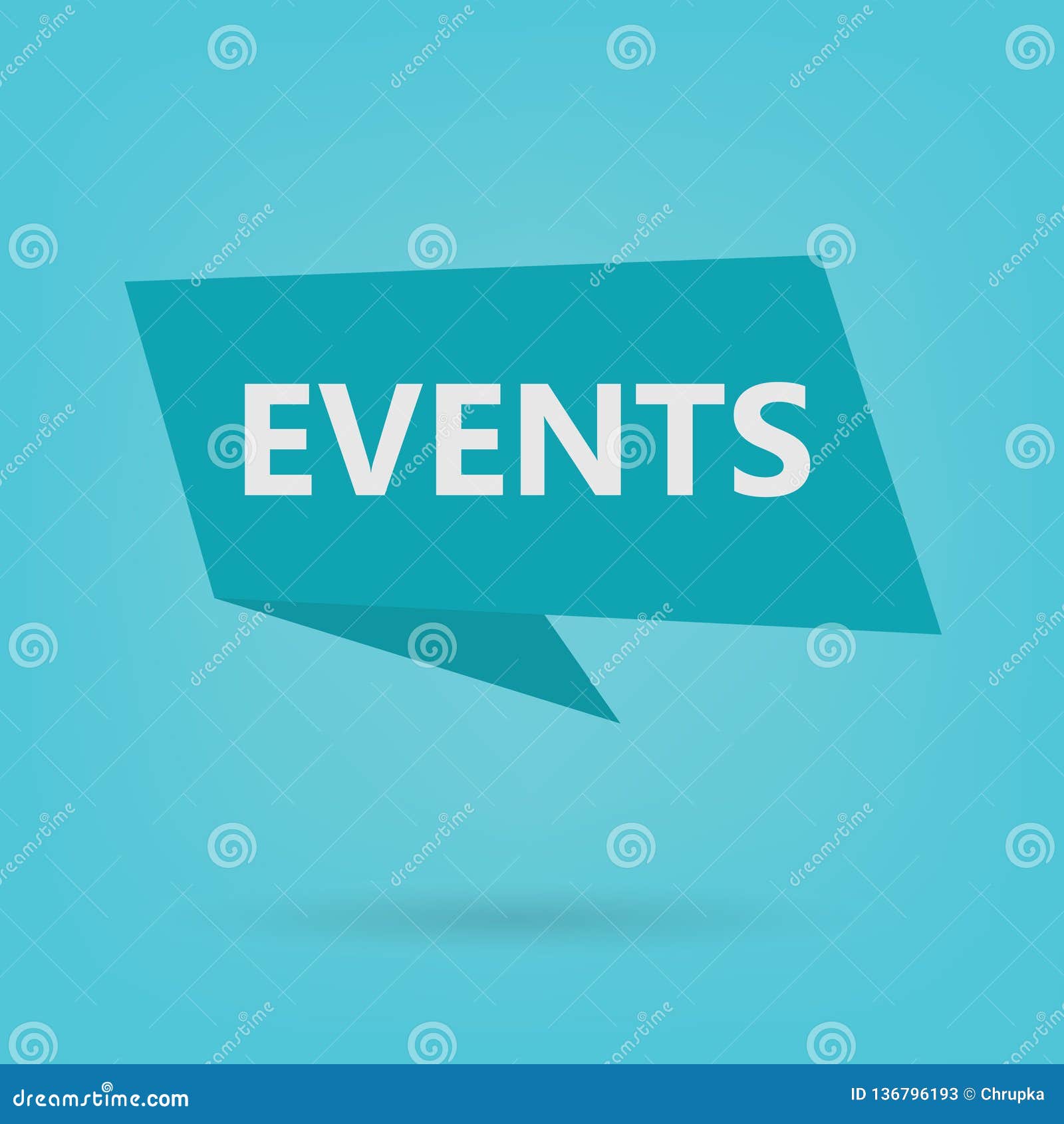 Events word on a sticker stock vector. Illustration of calendar - 136796193