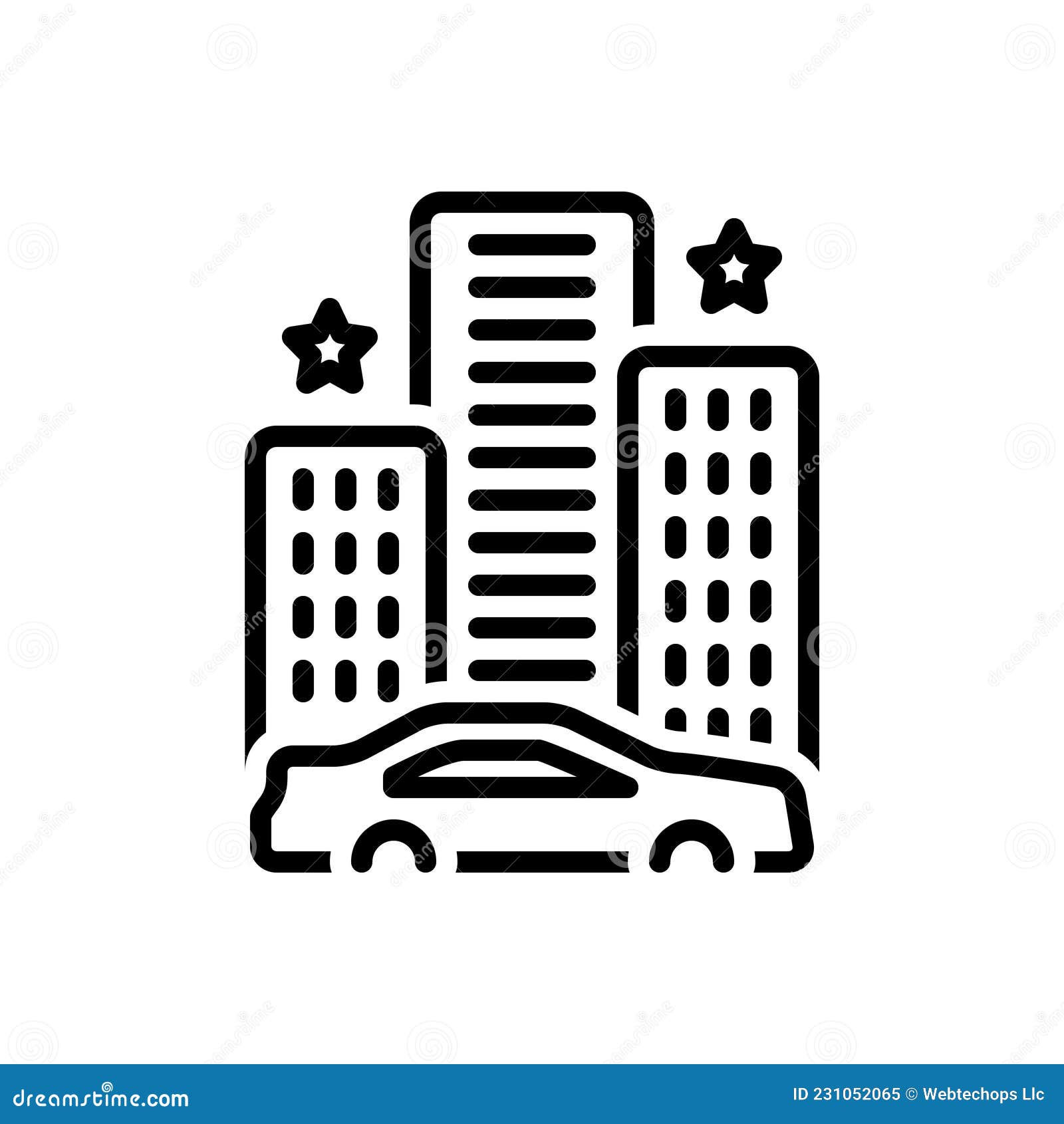 Black Line Icon for Eventually, Hotel and Building Stock Vector ...