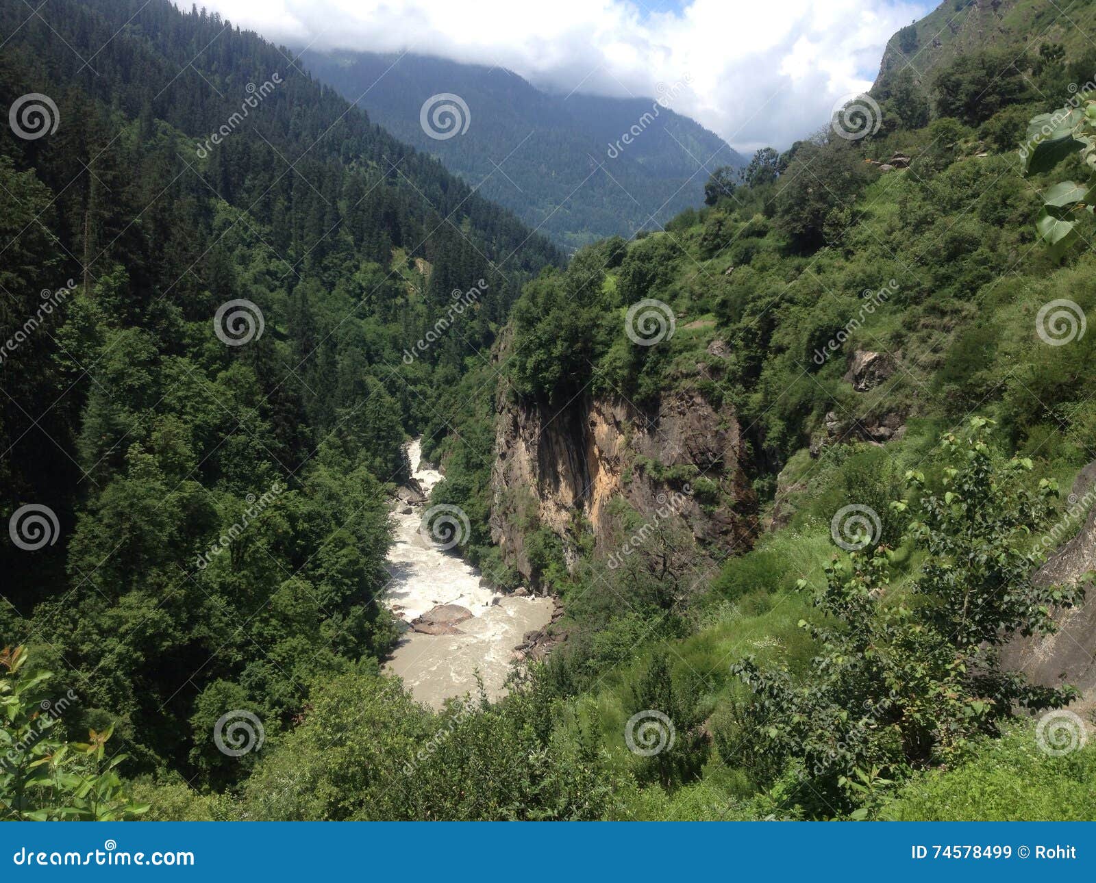 Ever Green Mountains and River Stock Image - Image of crying, green ...